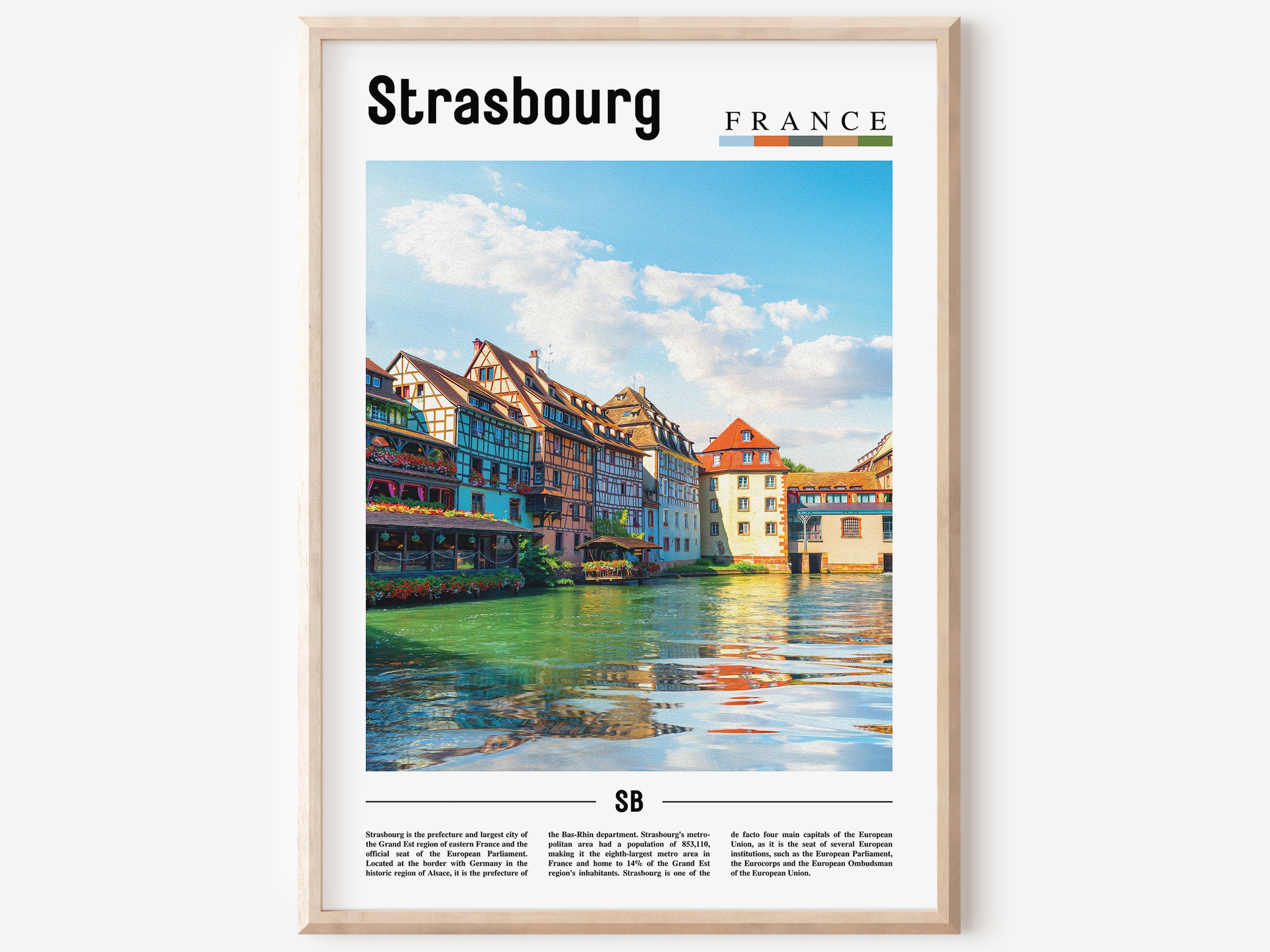 Strasbourg Print, Strasbourg Poster, Strasbourg Wall Art, Oil Painting ...