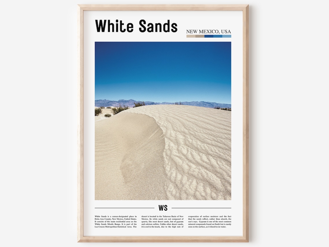 White Sands Print, White Sands Poster, White Sands Wall Art, Oil ...