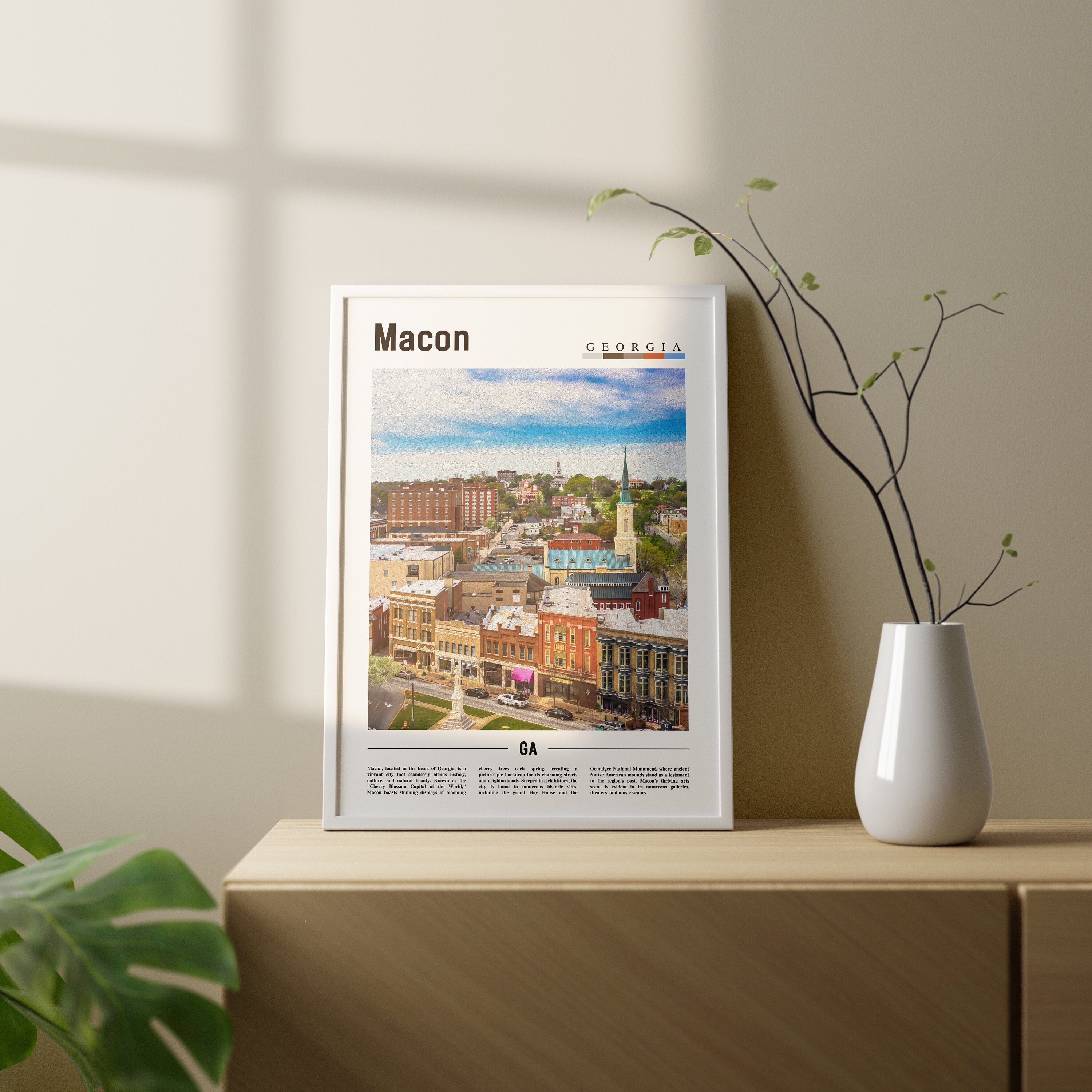 Macon Poster, Macon Print, Macon Wall Art, Minimal Travel Print, Travel ...