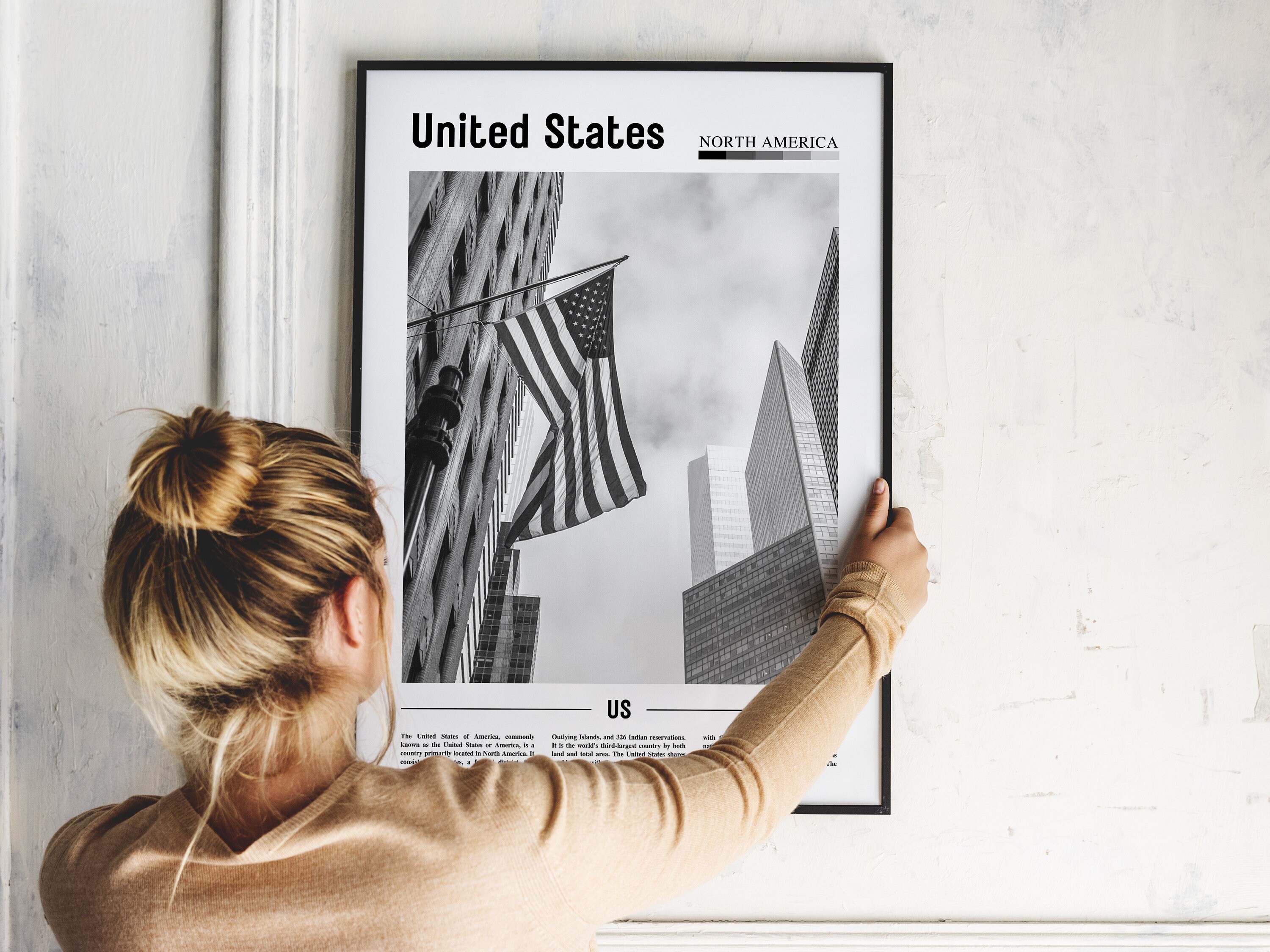 United States of America Poster Black and White, United States of ...