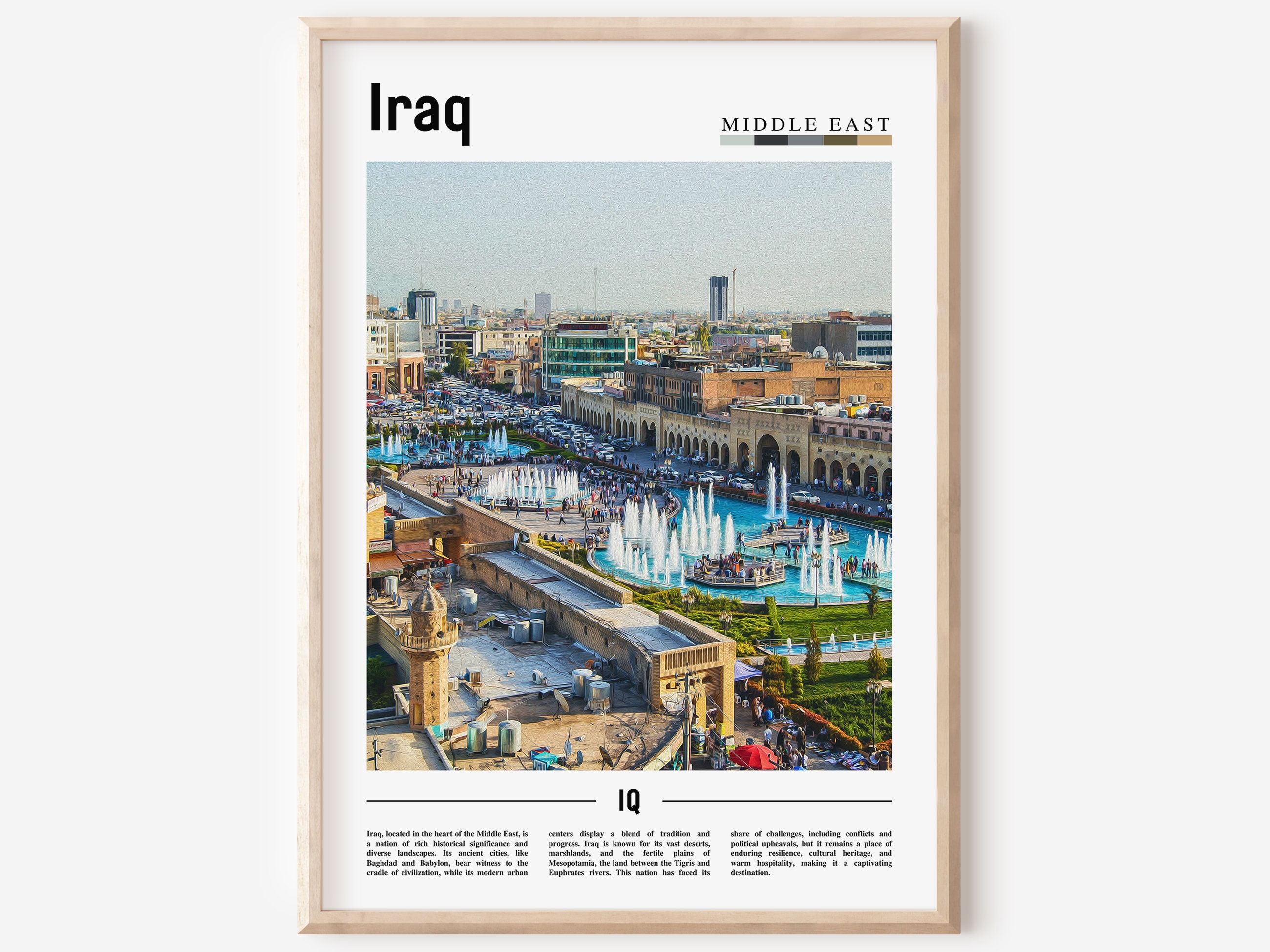 Iraq Poster, Iraq Print, Iraq Wall Art, Minimal Travel Print, Travel ...