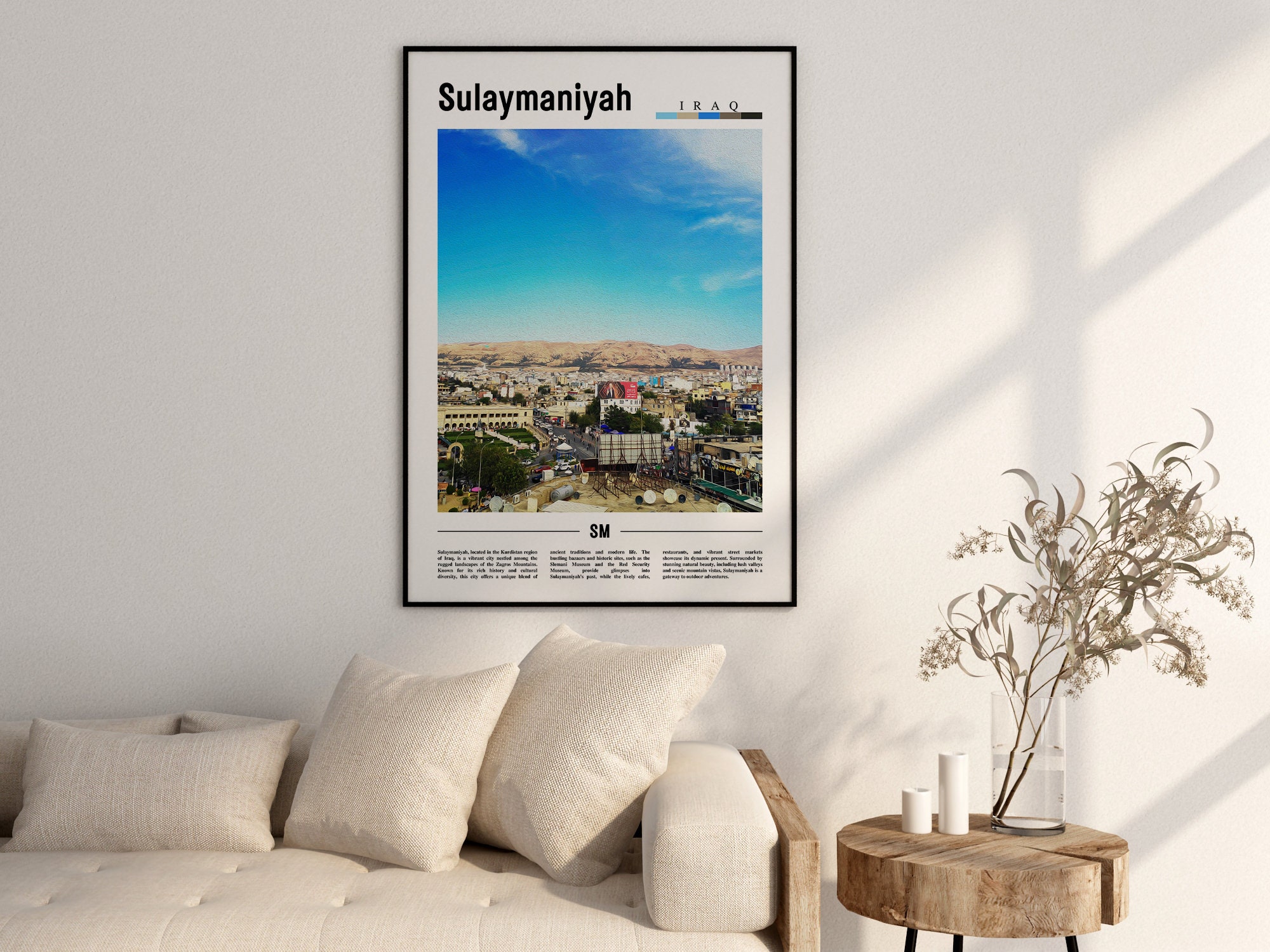 Sulaymaniyah Poster, Sulaymaniyah Print, Sulaymaniyah Wall Art, Minimal ...
