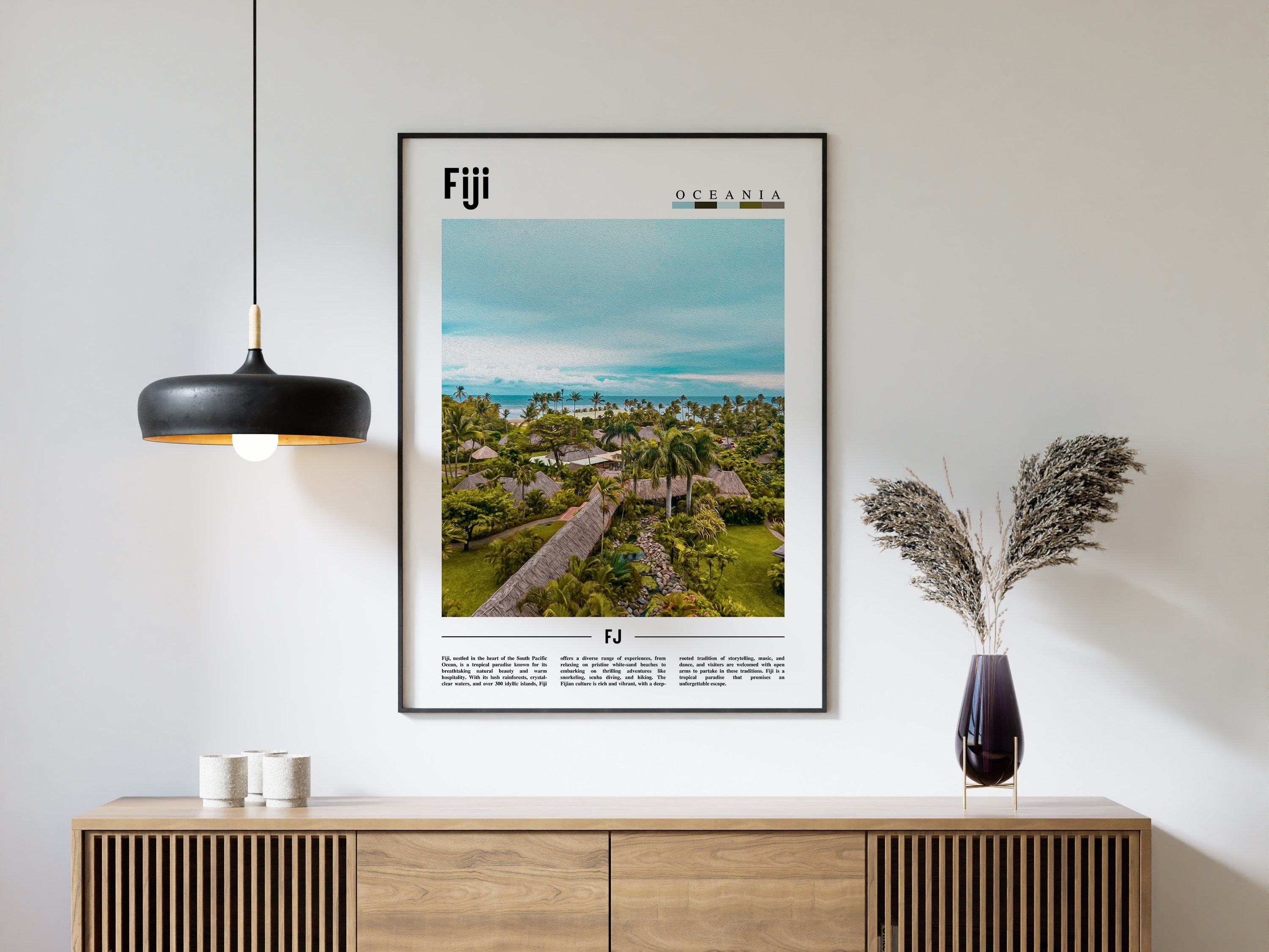 Fiji Poster, Fiji Print, Fiji Wall Art, Minimal Travel Print, Travel ...