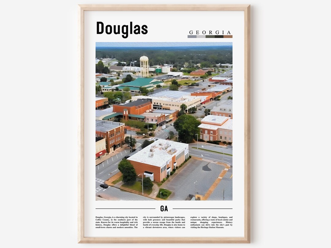 Douglas Poster, Douglas Print, Douglas Wall Art, Minimal Travel Print ...