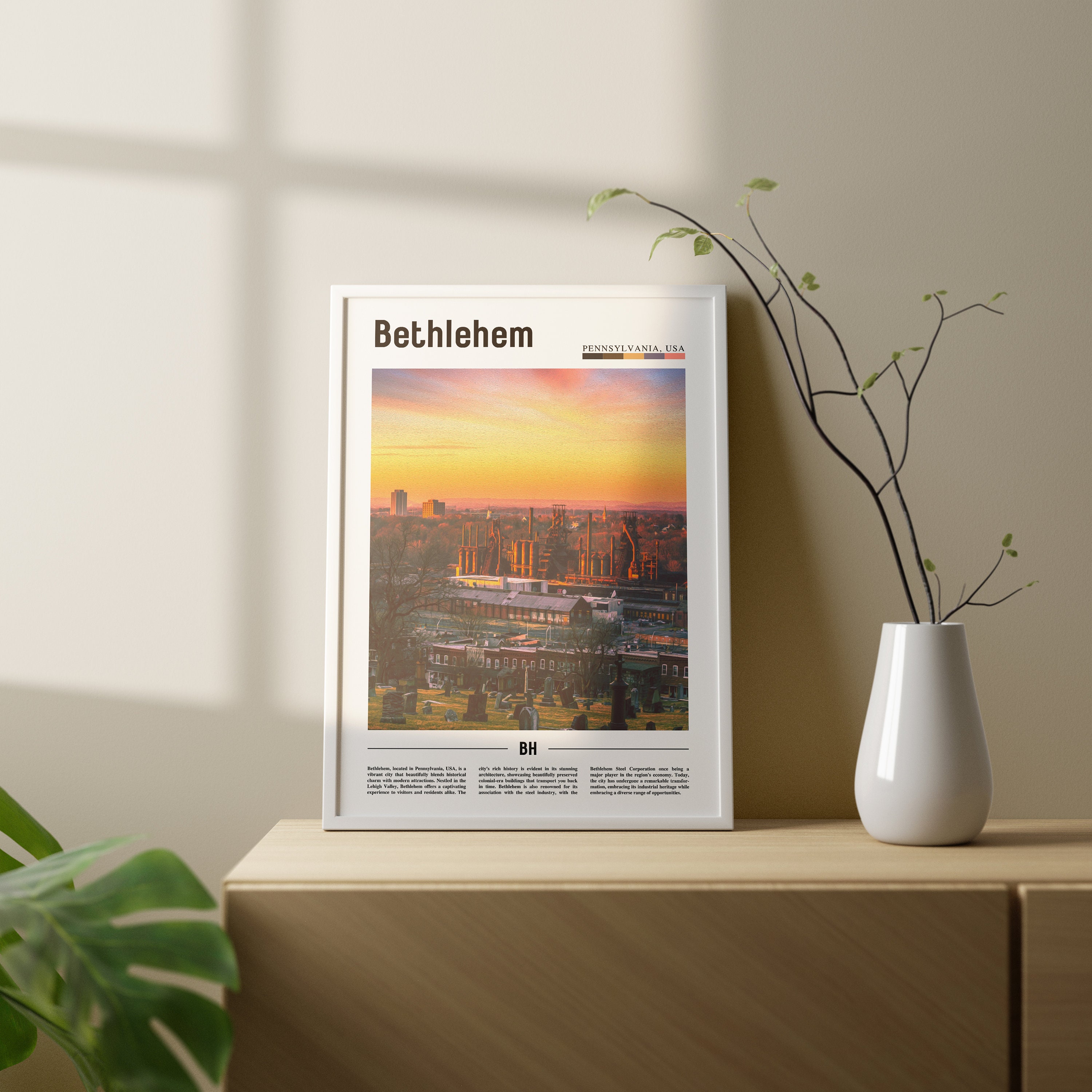 Bethlehem Poster, Bethlehem Print, Bethlehem Wall Art, United States ...