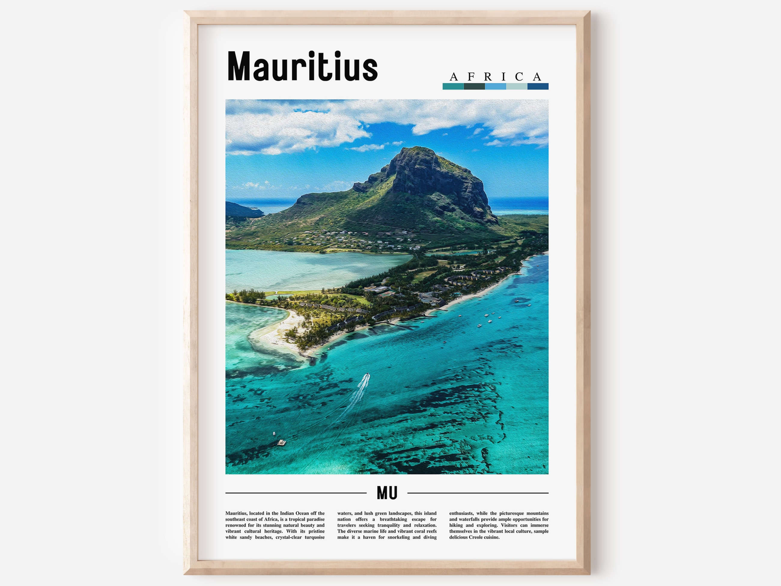 Mauritius Poster, Mauritius Print, Mauritius Wall Art, Minimal Travel ...
