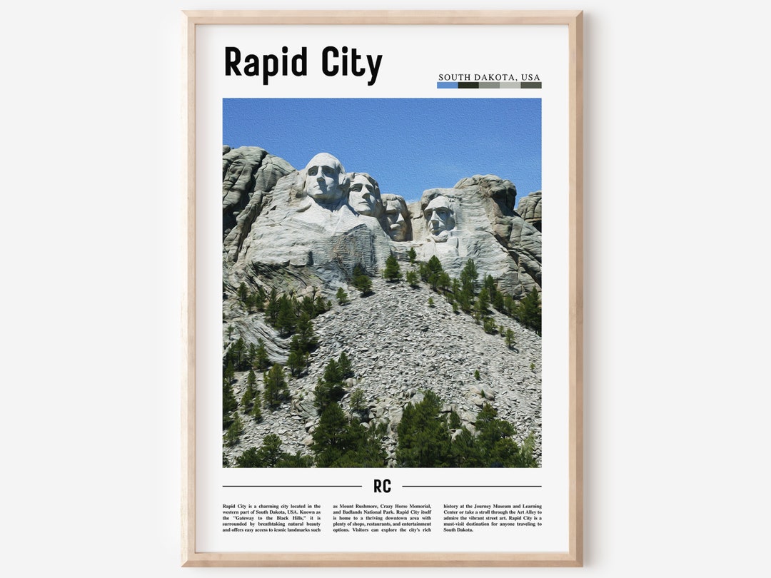 Rapid City Poster, Rapid City Print, Rapid City Wall Art, United States ...