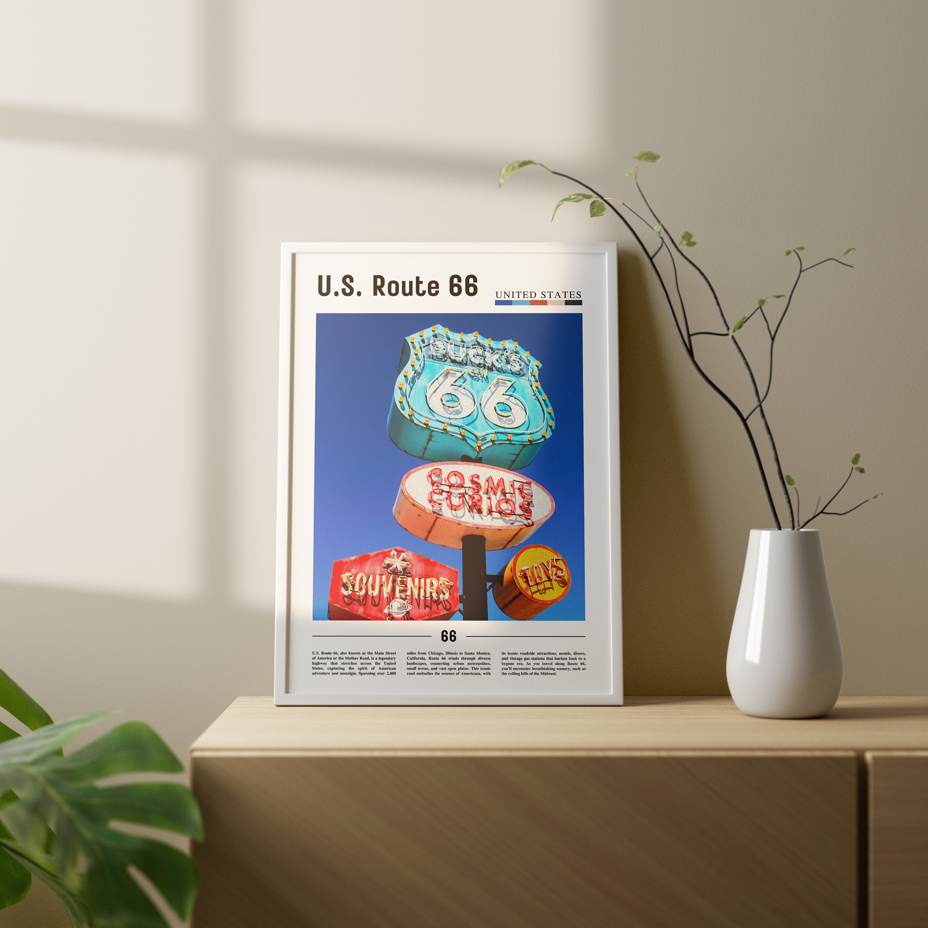 U.S. Route 66 Poster U.S. Route 66 Print U.S. Route 66 Wall - Etsy