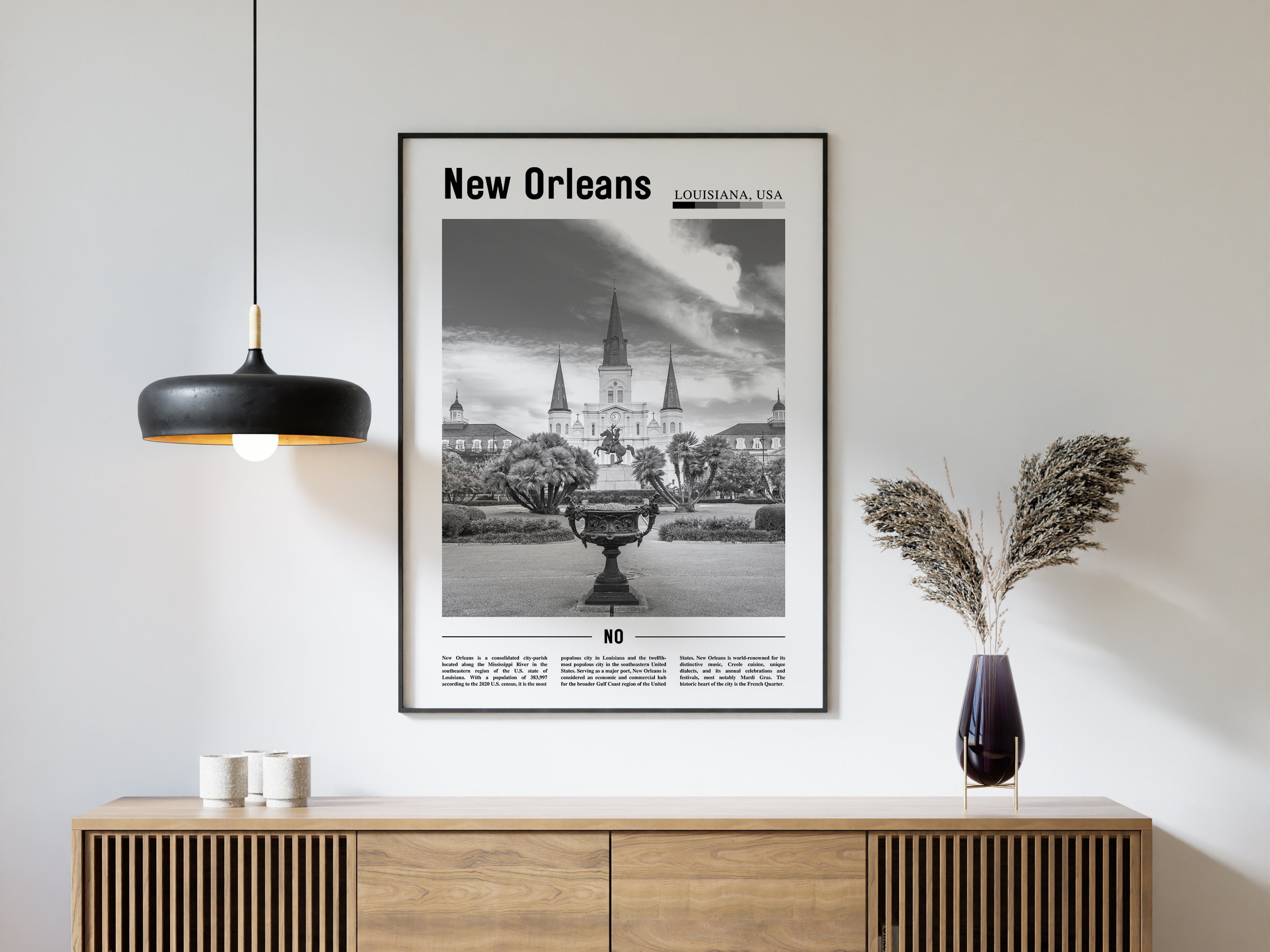 New Orleans Poster Black and White, New Orleans Print Black and White ...