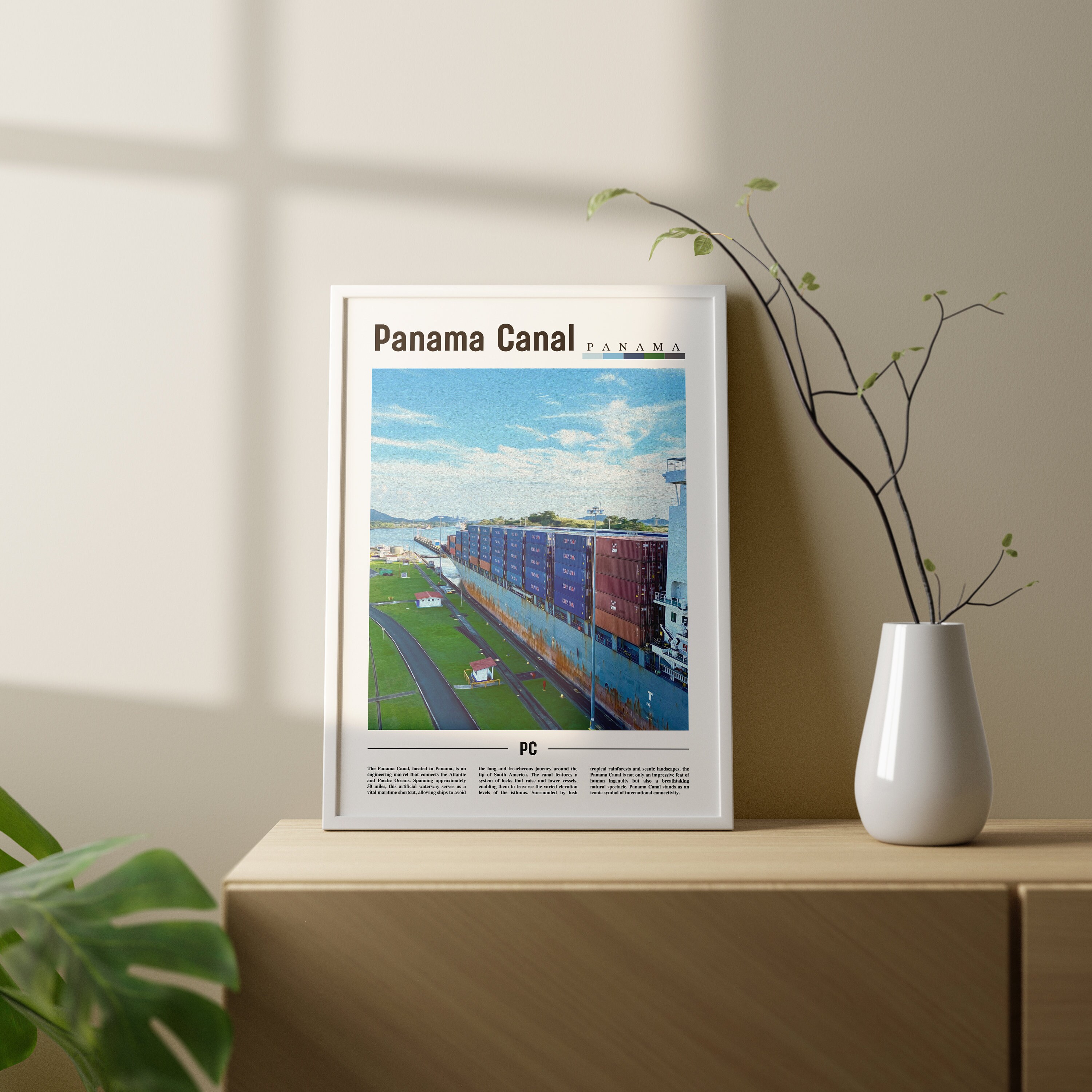 Panama Canal Poster, Panama Canal Print, Panama Canal Wall Art, Central ...