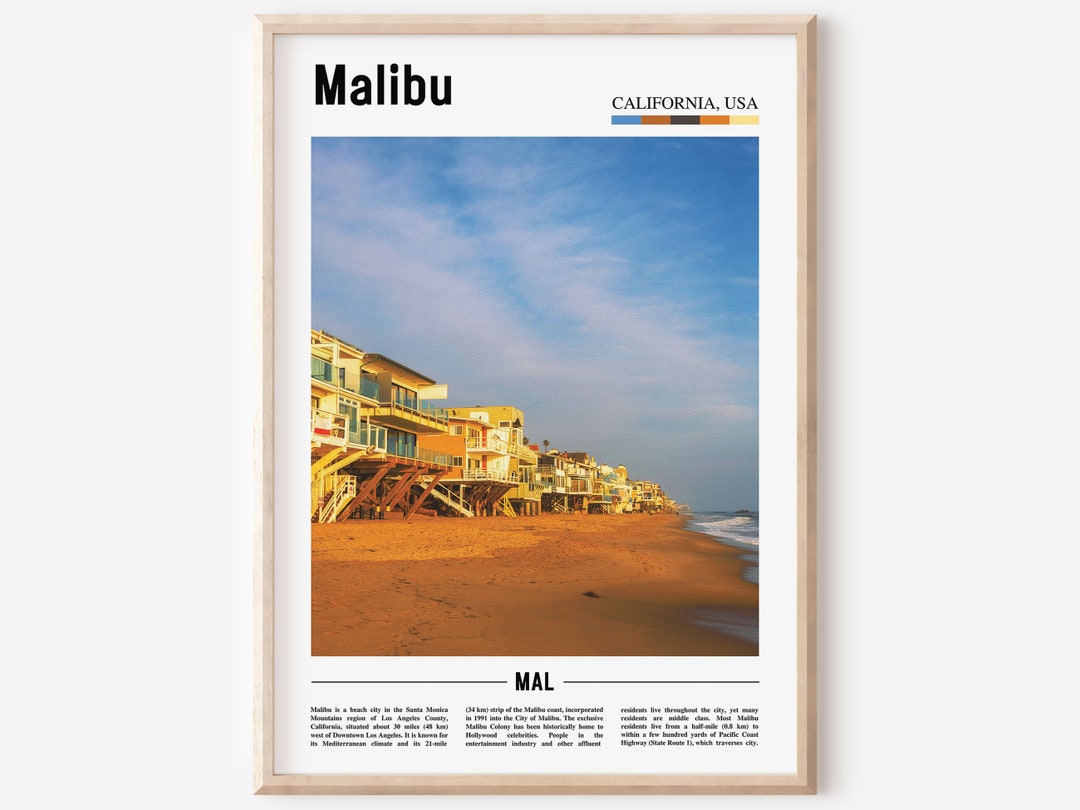 Malibu Print, Malibu Poster, Malibu Wall Art, Oil Painting Poster ...