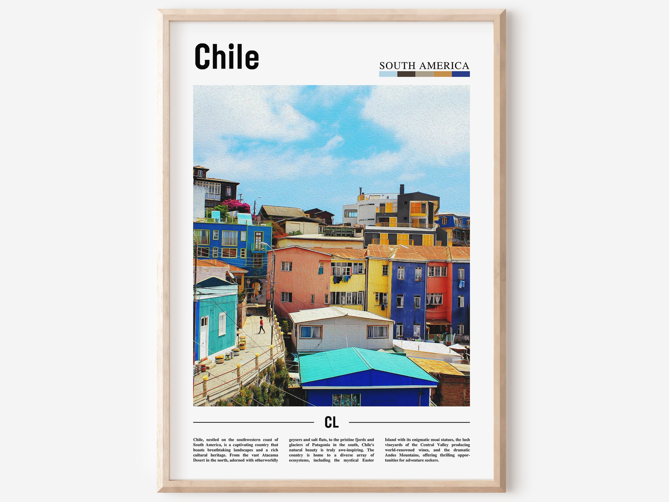 Chile Poster, Chile Print, Chile Wall Art, South America Poster, South ...