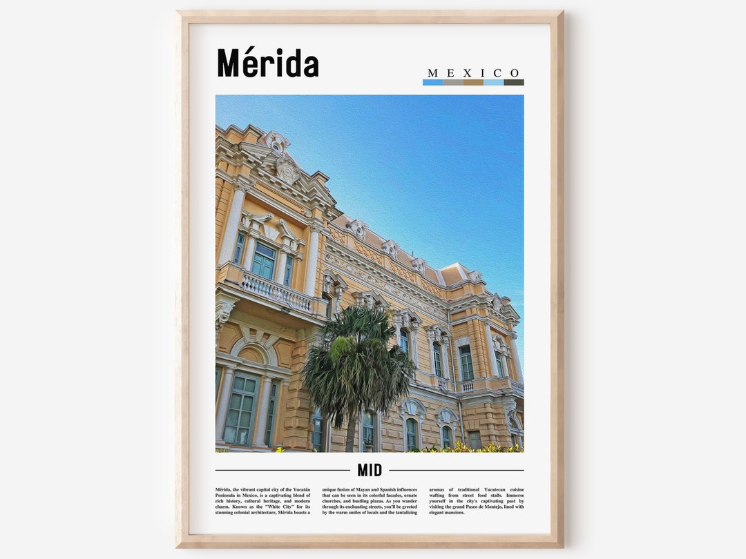 Mérida Poster, Mérida Print, Mérida Wall Art, Minimal Travel Print ...