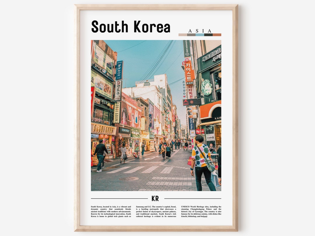 South Korea Poster, South Korea Print, South Korea Wall Art, Asia Print ...