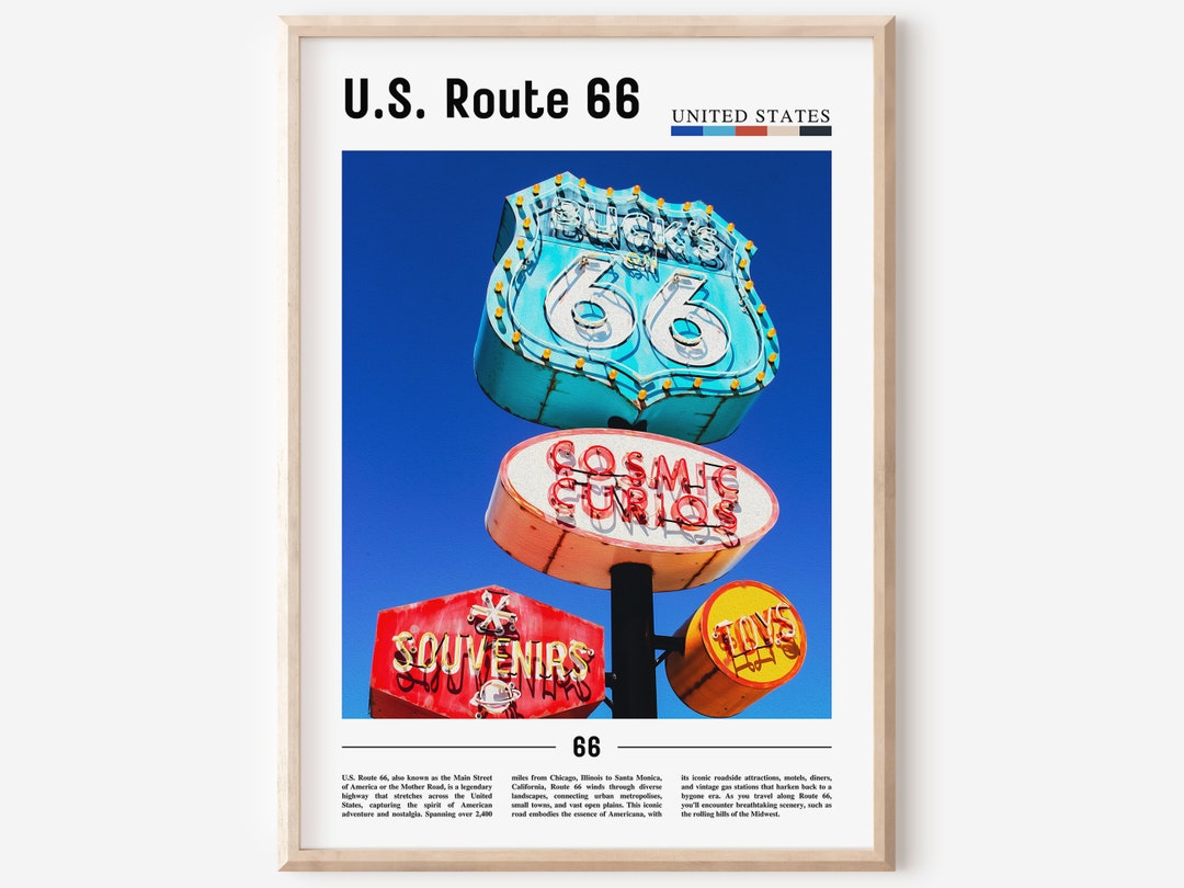 U.S. Route 66 Poster, U.S. Route 66 Print, U.S. Route 66 Wall Art ...