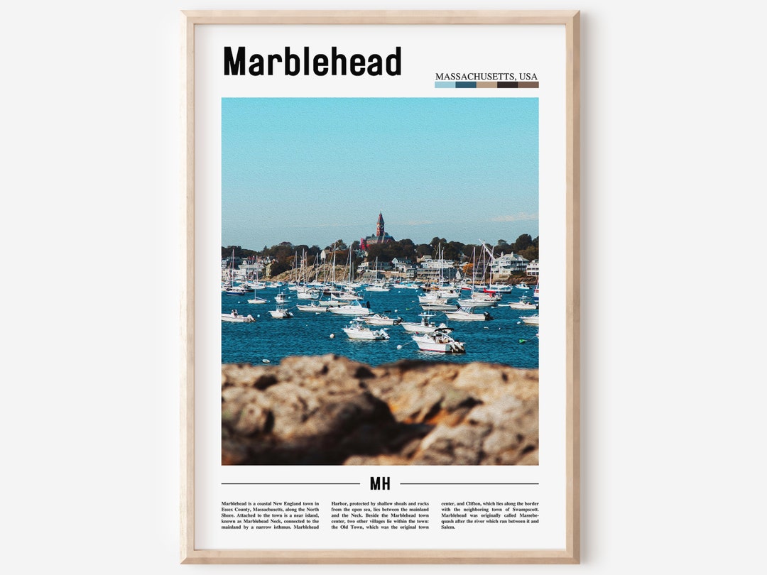 Marblehead Poster, Marblehead Print, Marblehead Wall Art, United States ...