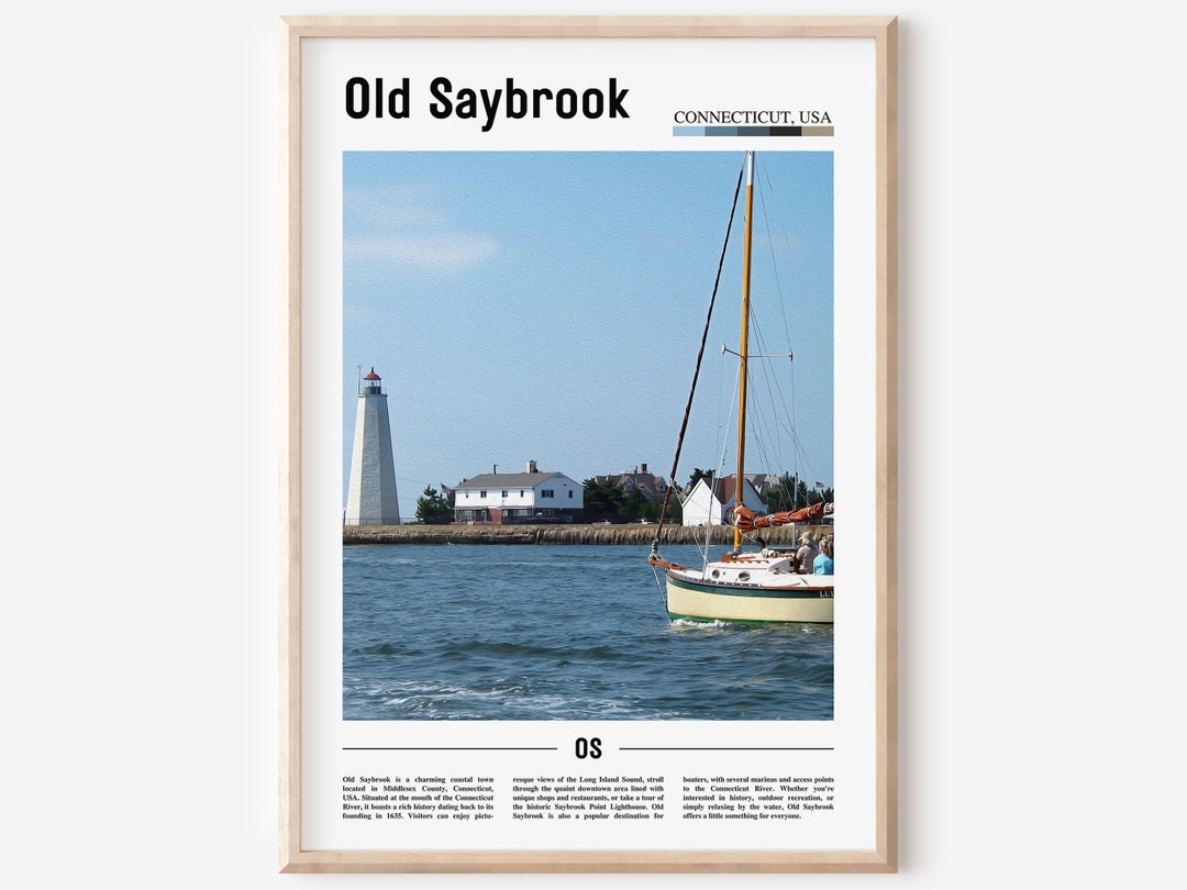 Old Saybrook Poster, Old Saybrook Print, Old Saybrook Wall Art, United ...