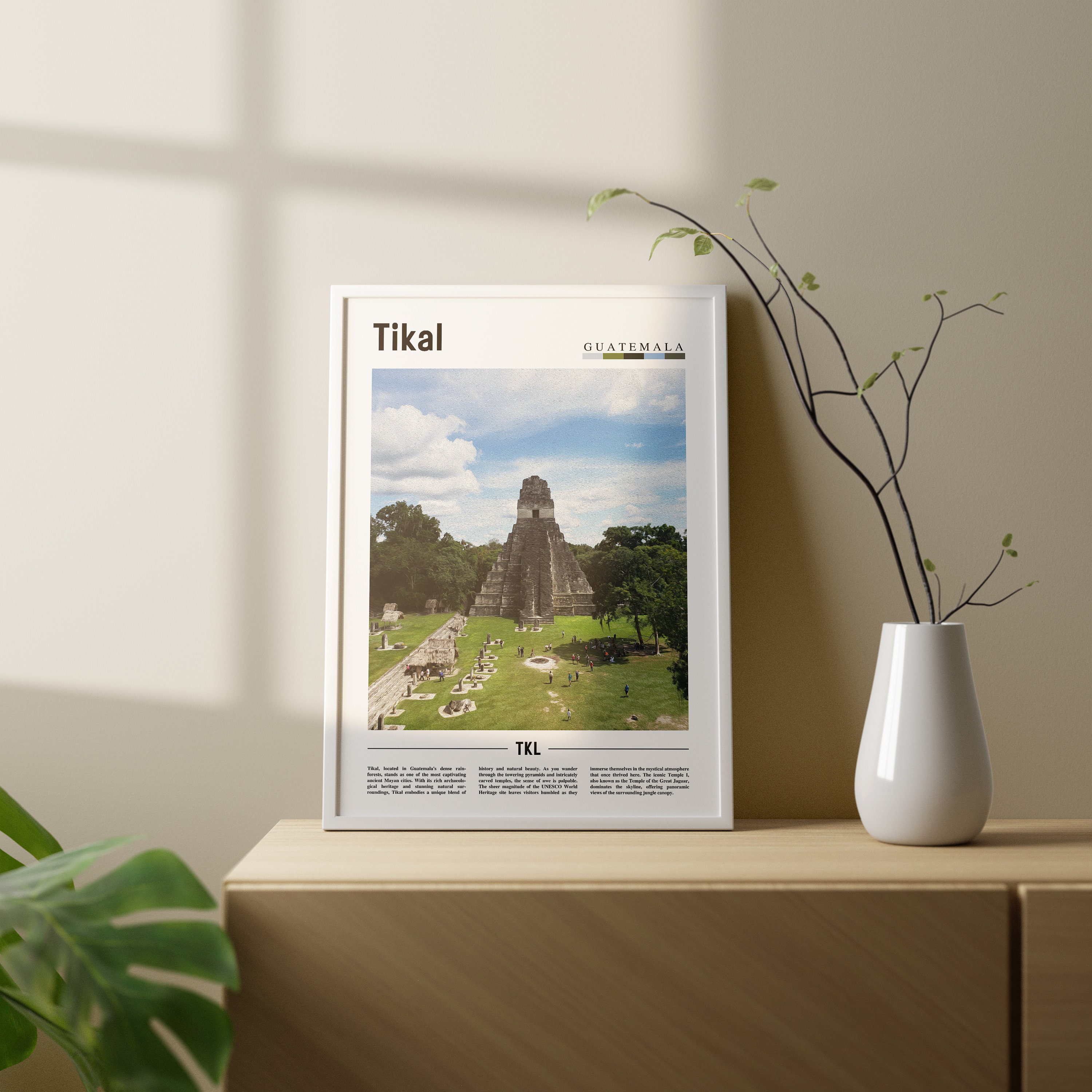Tikal Poster, Tikal Print, Tikal Wall Art, Central America Poster ...