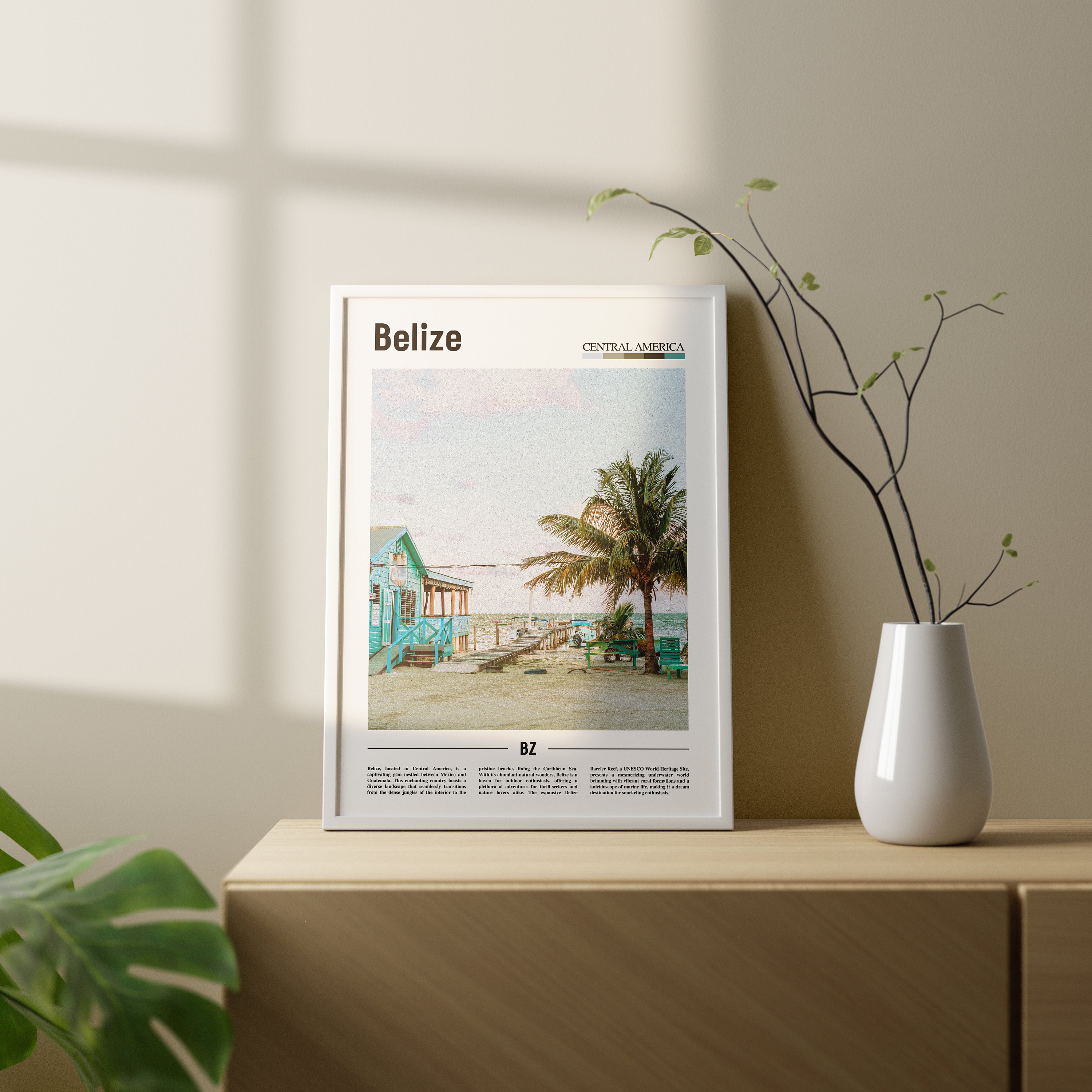 Belize Poster, Belize Print, Belize Wall Art, Central America Poster ...