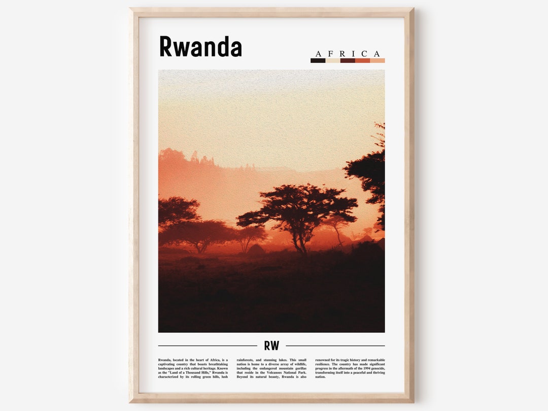 Rwanda Poster, Rwanda Print, Rwanda Wall Art, Minimal Travel Print ...