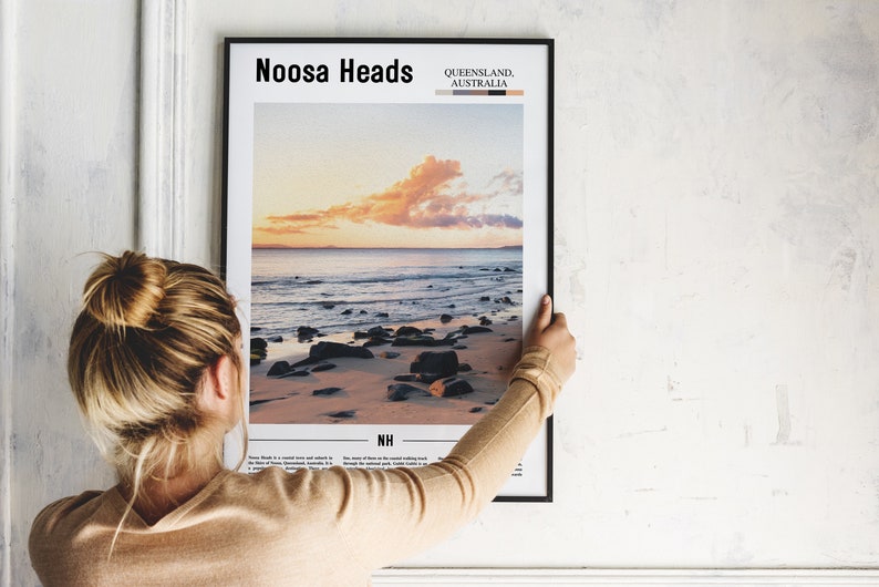 Noosa Heads Print, Noosa Heads Poster, Noosa Heads Wall Art, Minimal ...
