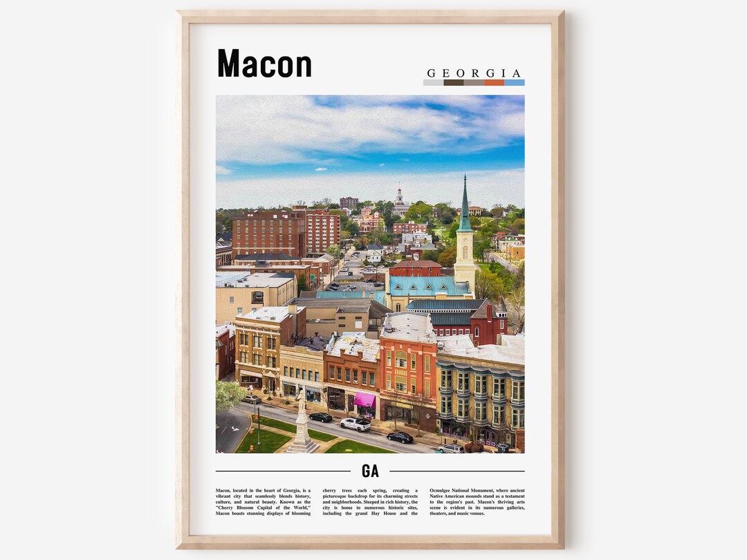 Macon Poster, Macon Print, Macon Wall Art, Minimal Travel Print, Travel ...