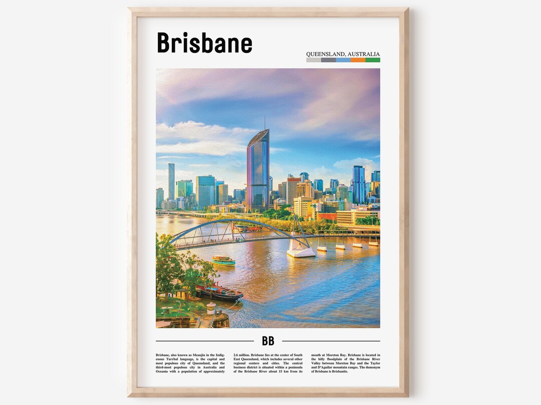 Brisbane Print, Brisbane Poster, Brisbane Wall Art, Oil Painting Poster ...