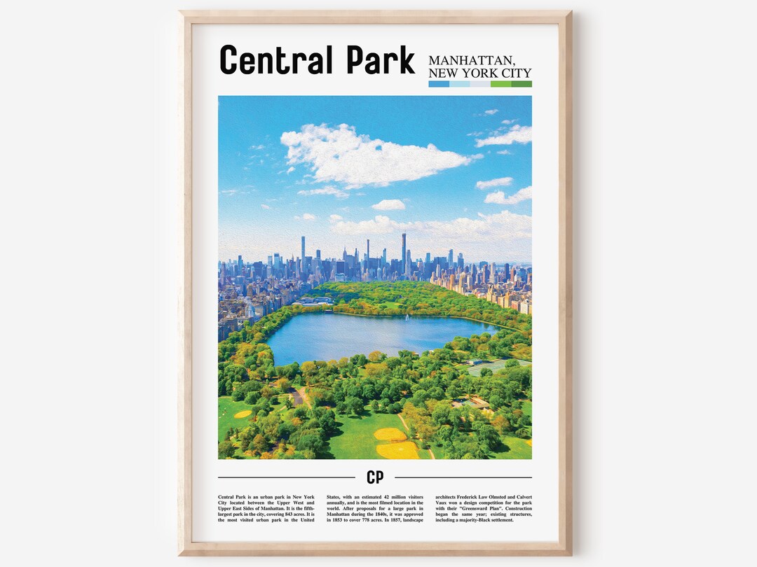 Central Park Print, Central Park Poster, Central Park Wall Art, Oil ...