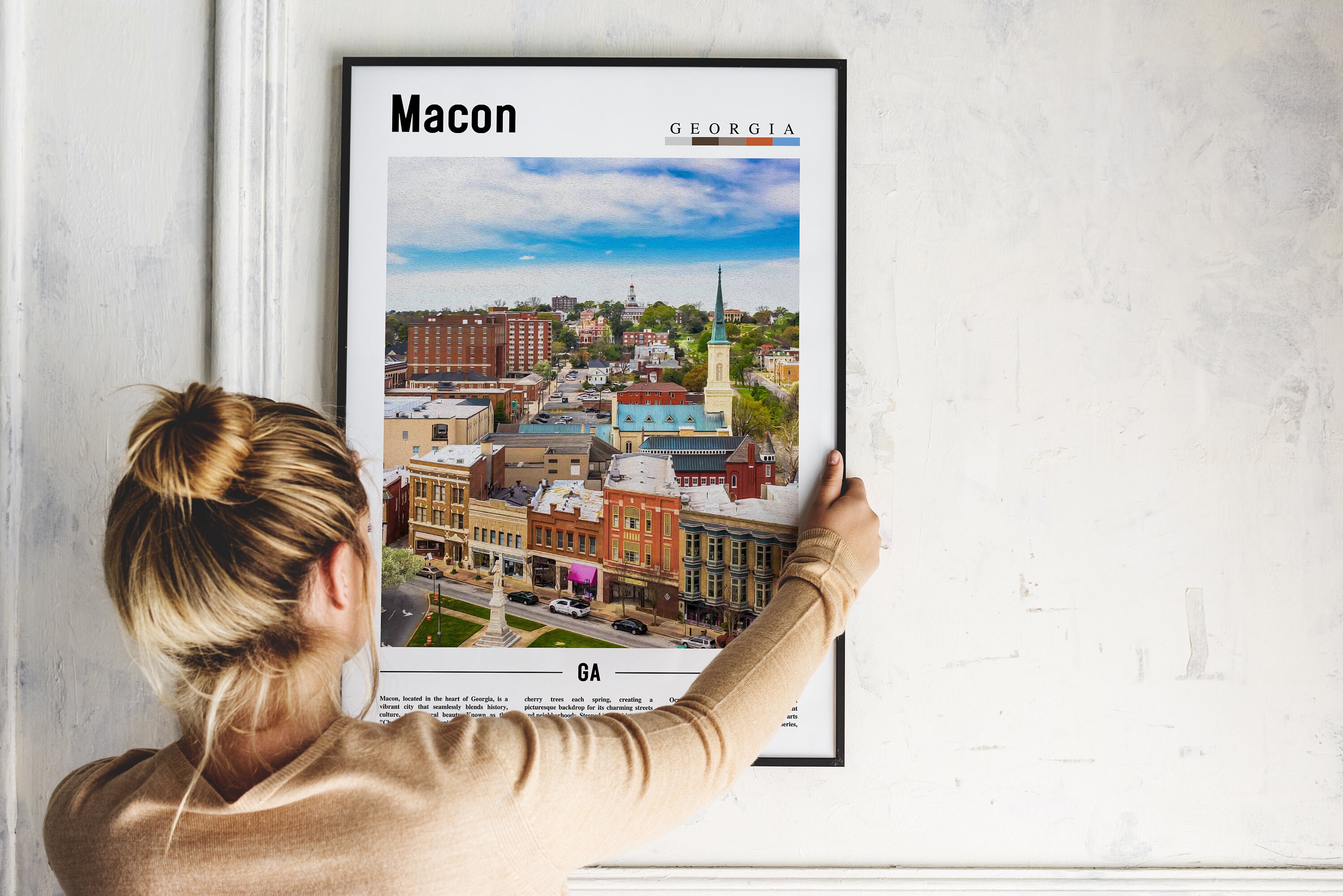 Macon Poster, Macon Print, Macon Wall Art, Minimal Travel Print, Travel ...