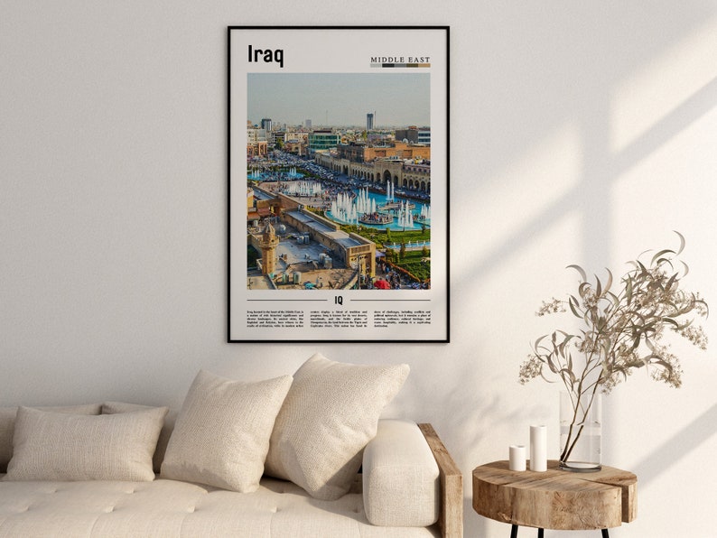 Iraq Poster, Iraq Print, Iraq Wall Art, Minimal Travel Print, Travel ...