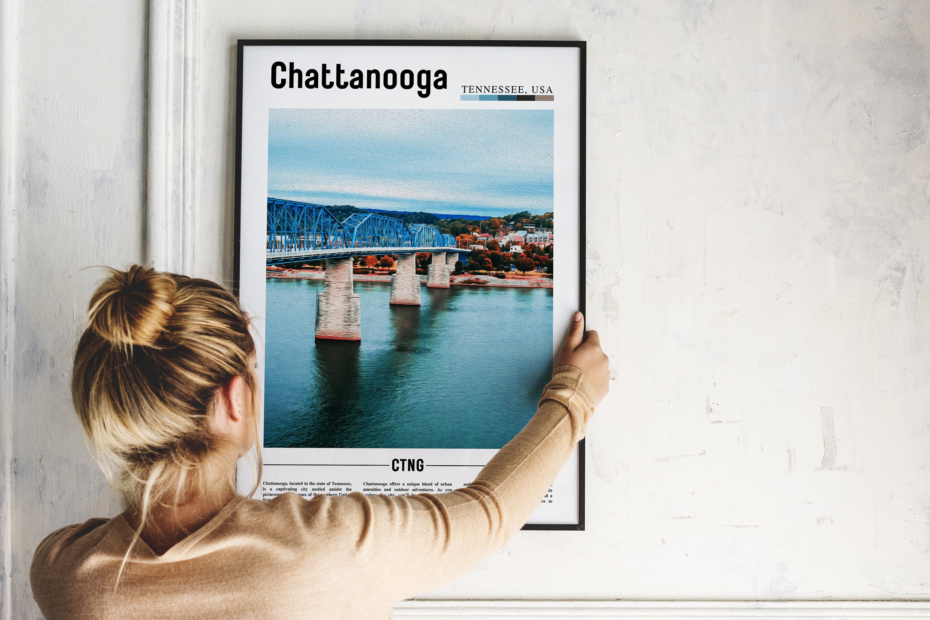 Poster Chattanooga, impression Chattanooga, art mural Chattanooga ...