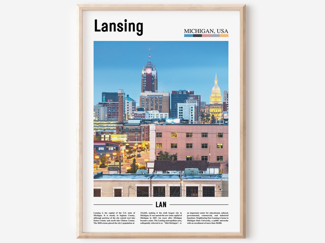 Lansing Print, Lansing Poster, Lansing Wall Art, Oil Painting Poster ...