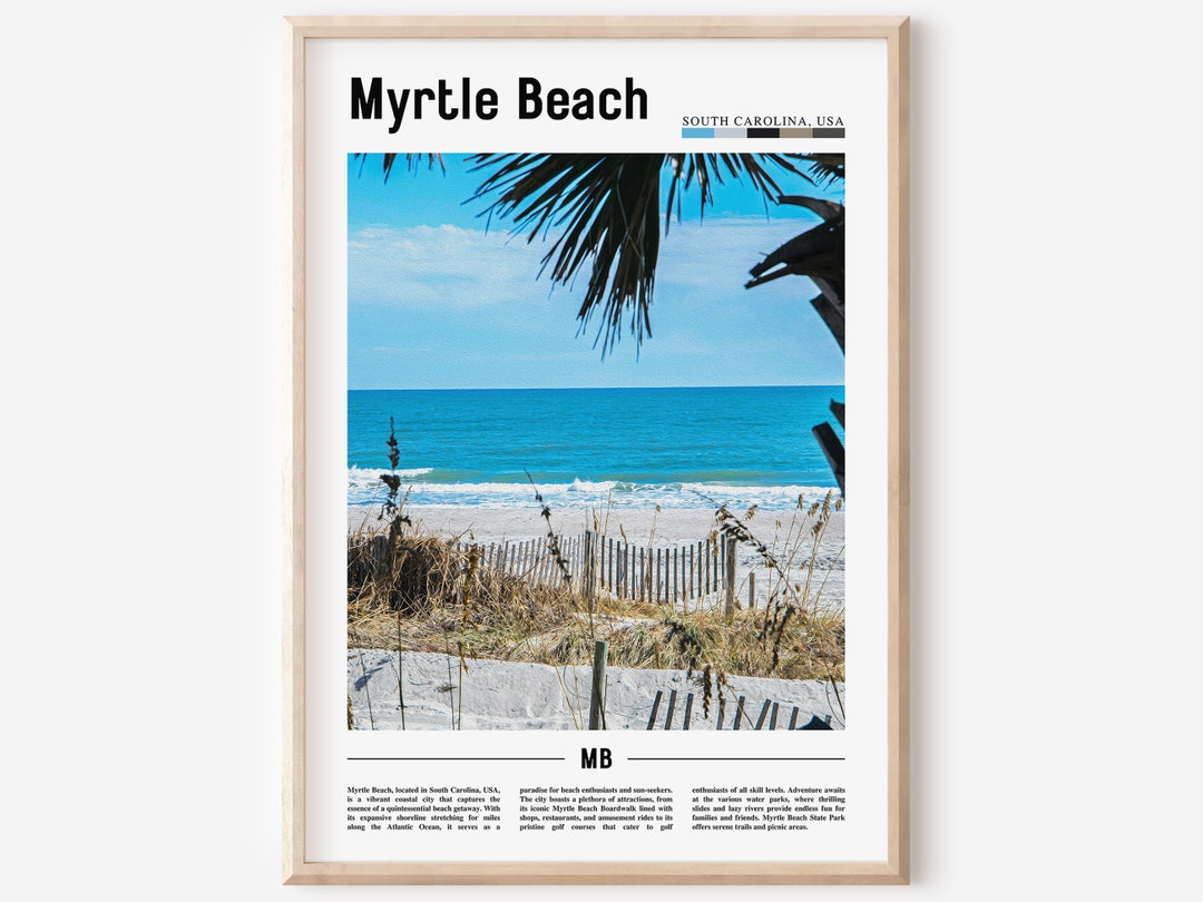 Myrtle Beach Poster, Myrtle Beach Print, Myrtle Beach Wall Art, United ...