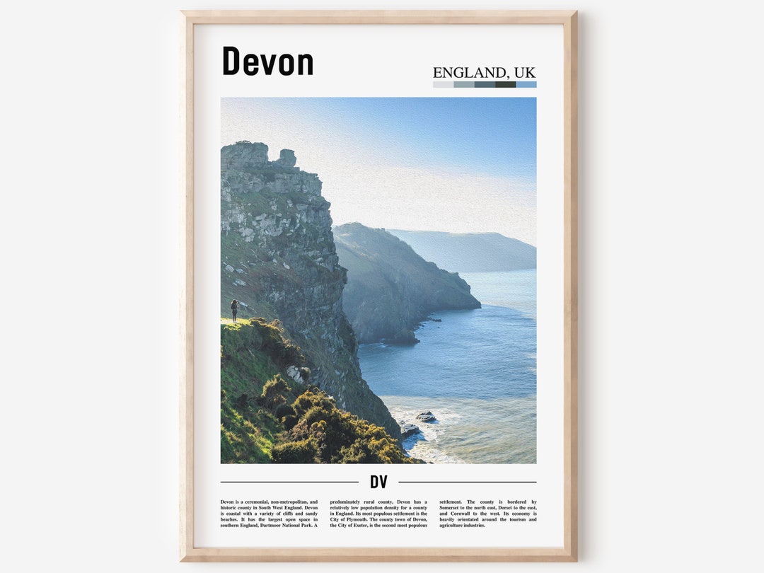Devon Print, Devon Poster, Devon Wall Art, Minimal Travel Print ...