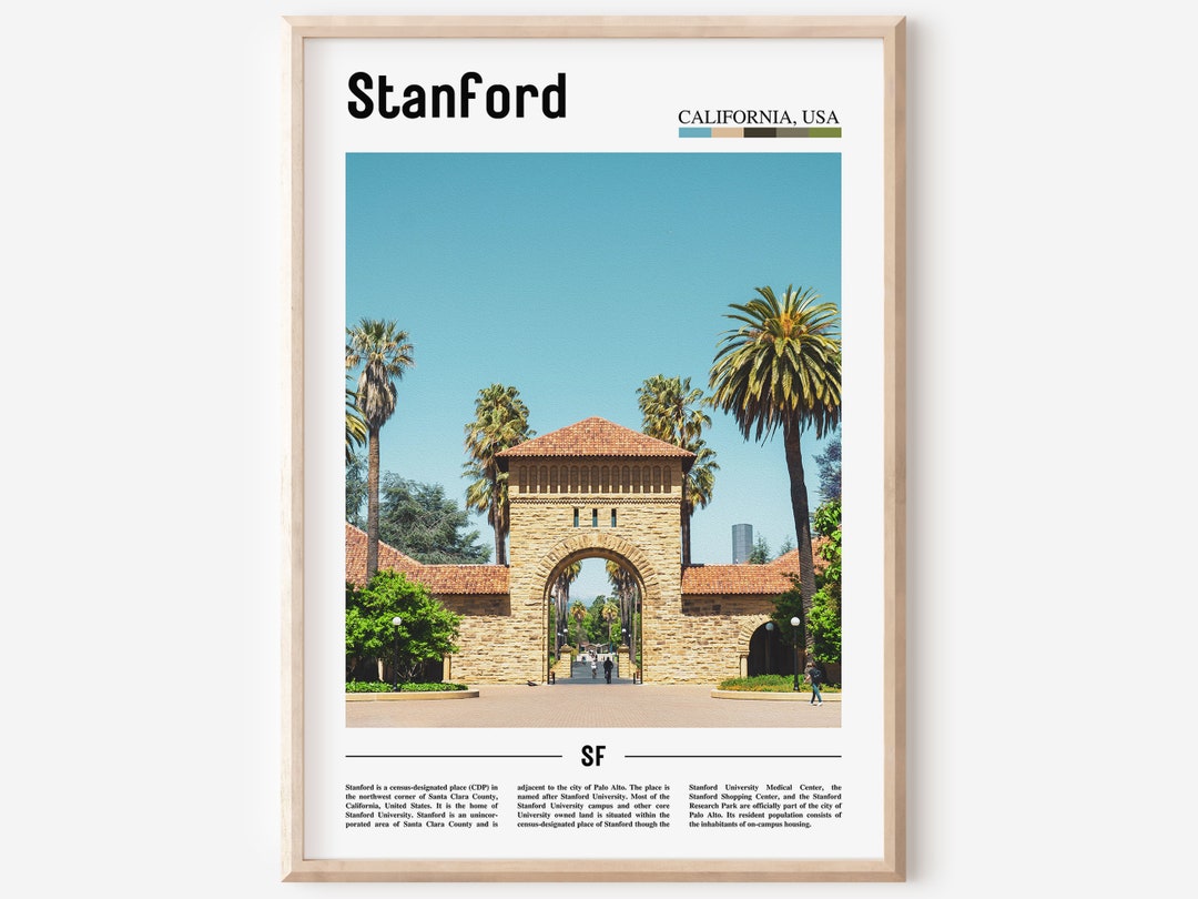 Stanford Print, Stanford Poster, Stanford Wall Art, Minimal Travel ...