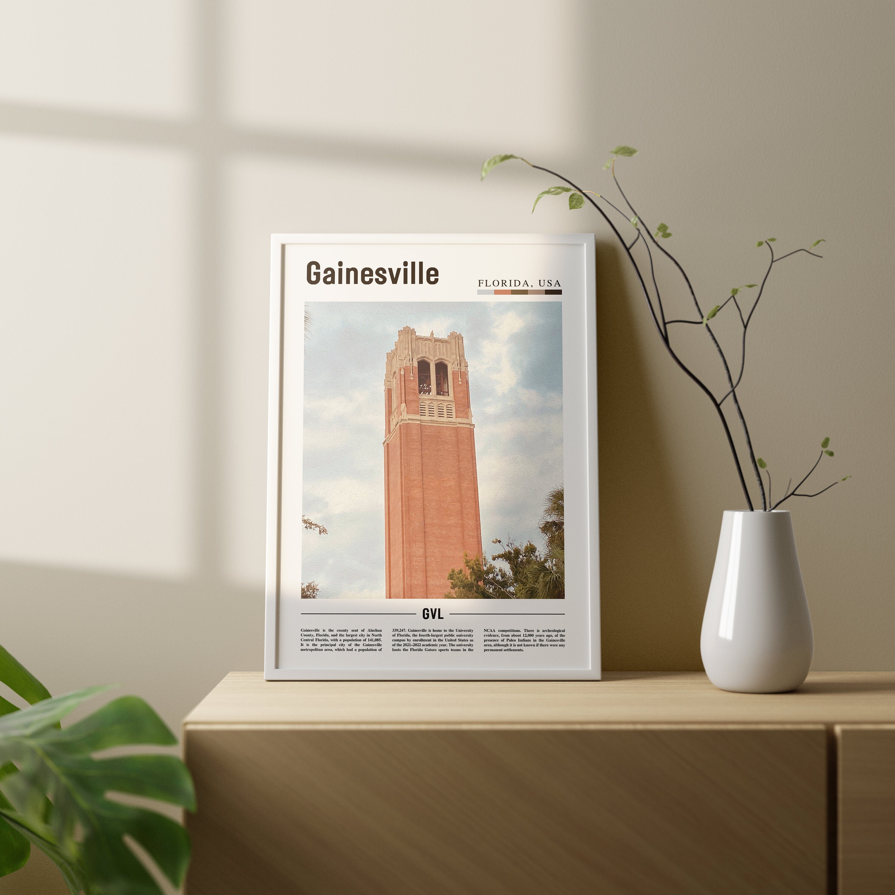 Gainesville Print, Gainesville Poster, Gainesville Wall Art, Oil ...