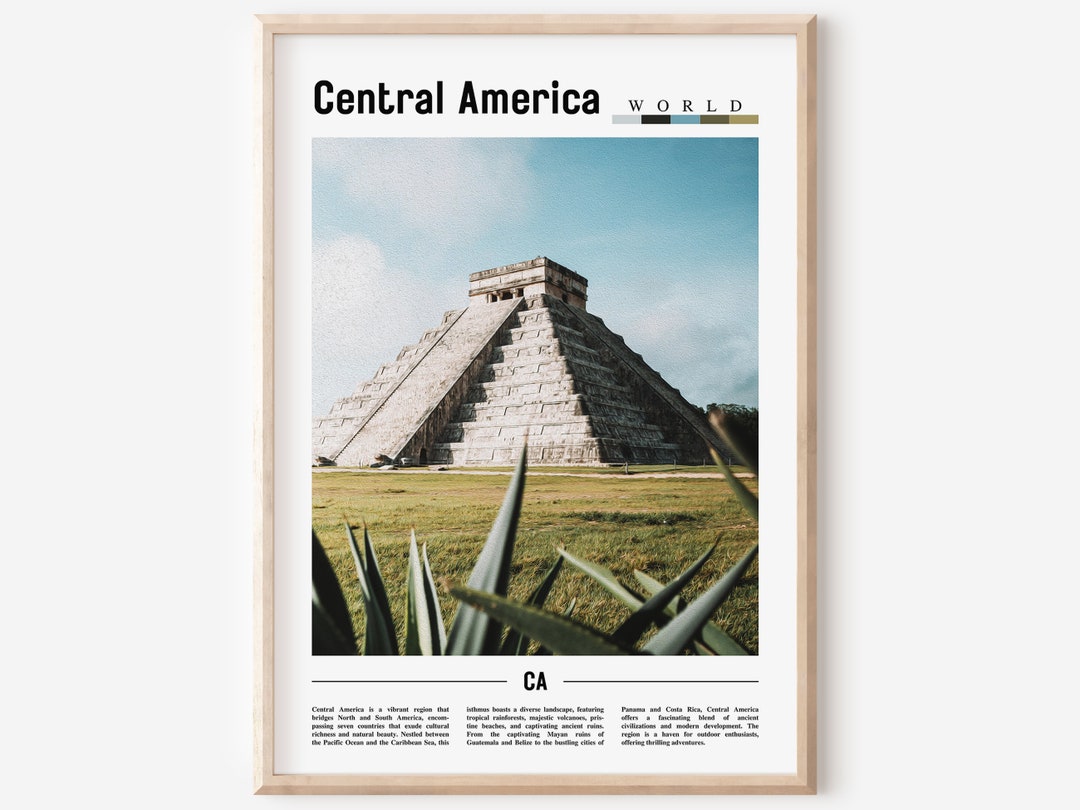 Central America Poster, Central America Print, Central America Wall Art ...