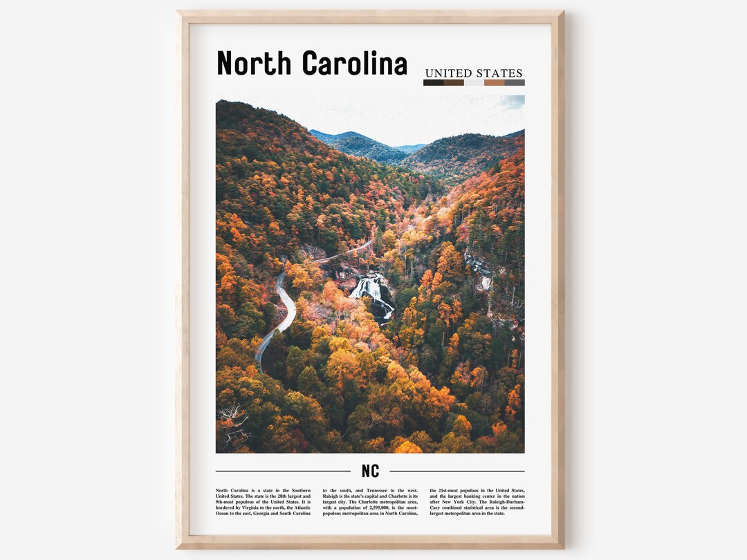 North Carolina Poster, North Carolina Print, North Carolina Wall Art ...