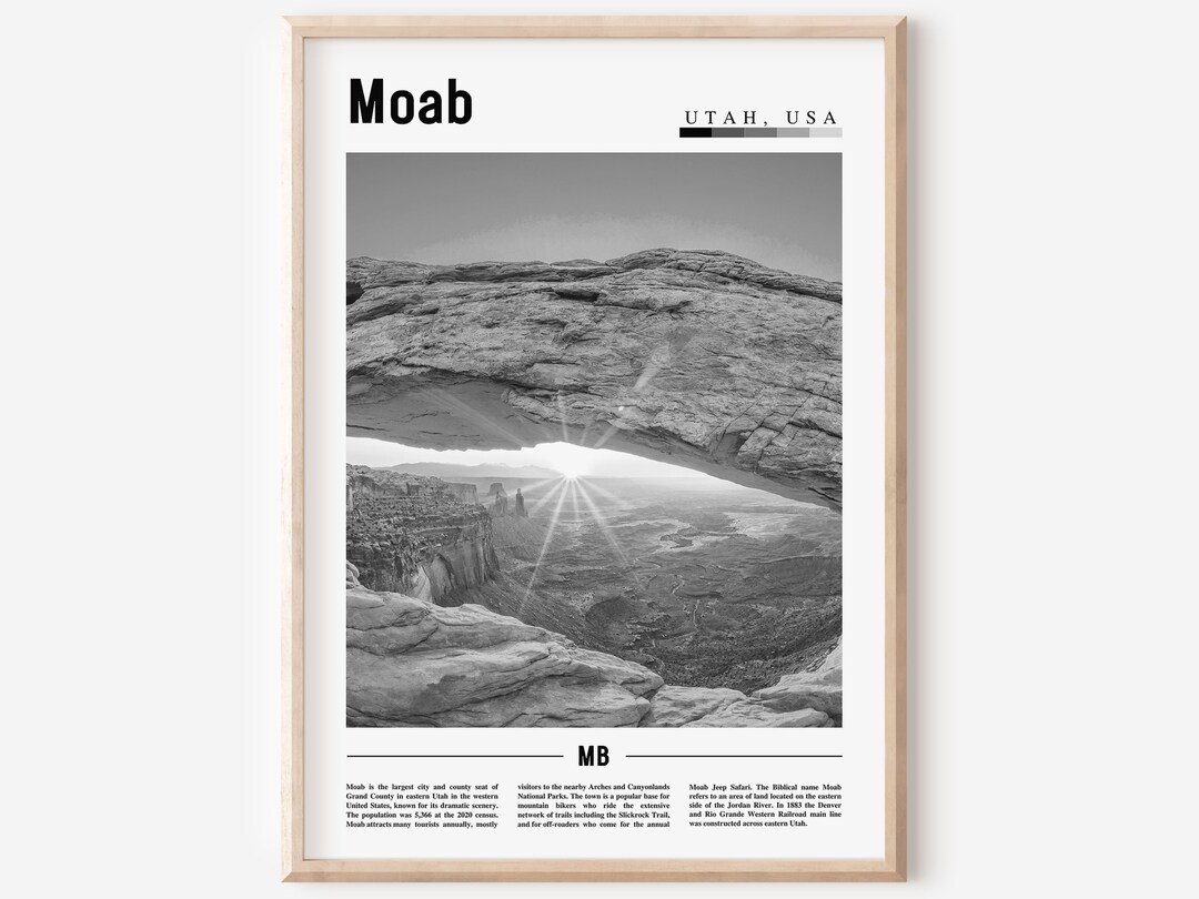 Moab Poster Black and White, Moab Print Black and White, Moab Wall Art ...