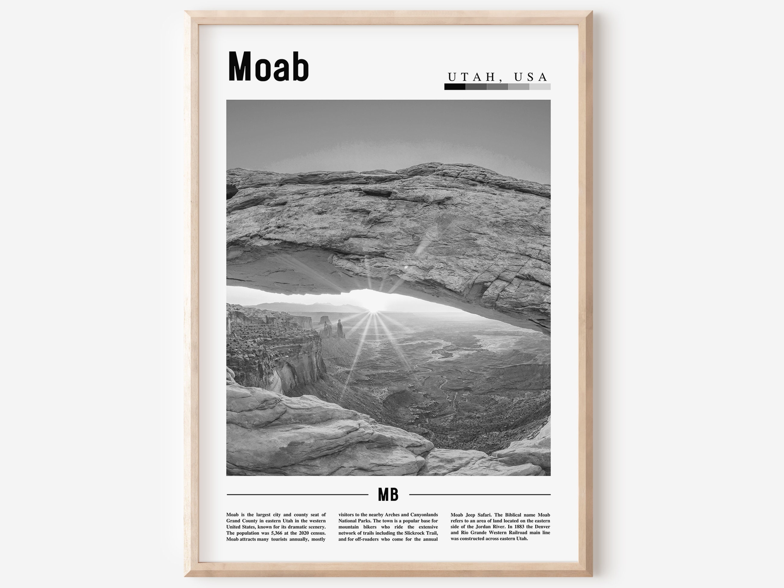 Moab Poster Black and White, Moab Print Black and White, Moab Wall Art ...