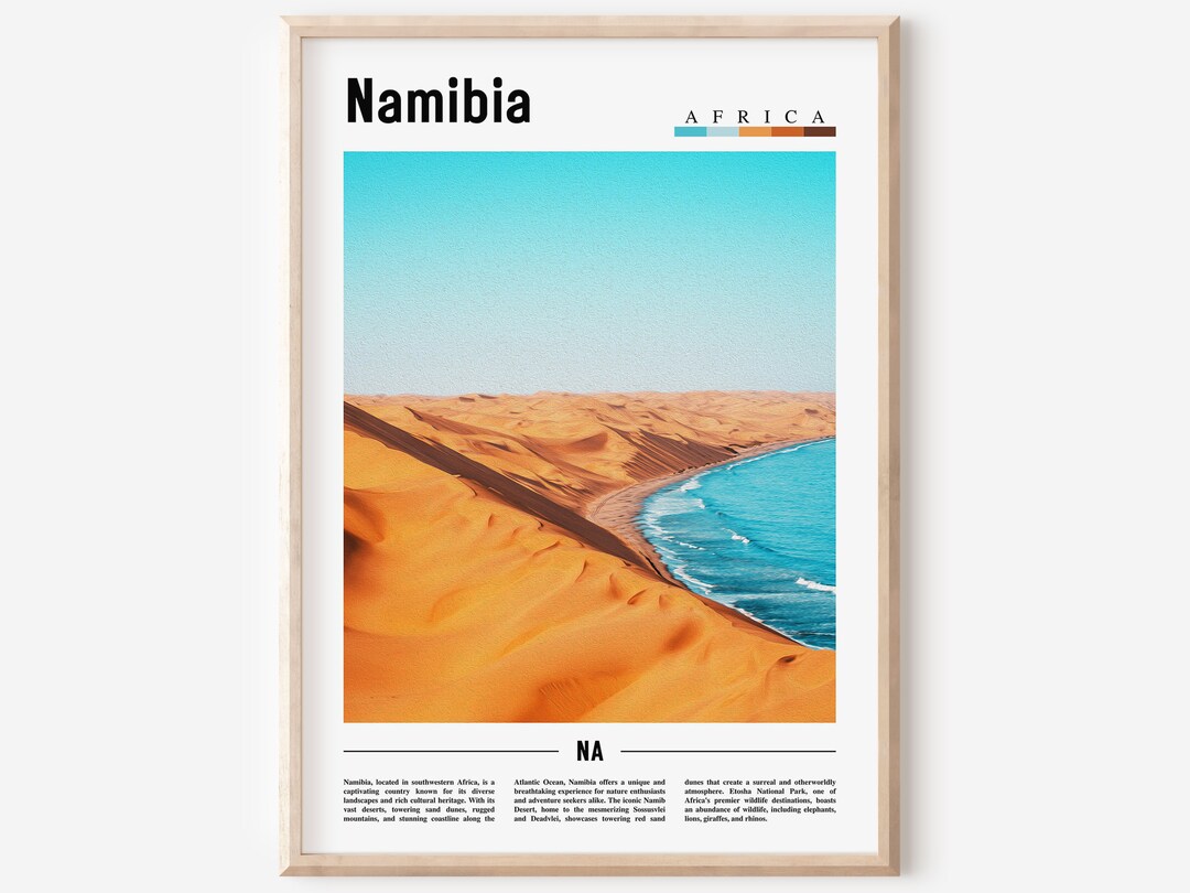 Namibia Poster, Namibia Print, Namibia Wall Art, Minimal Travel Print ...