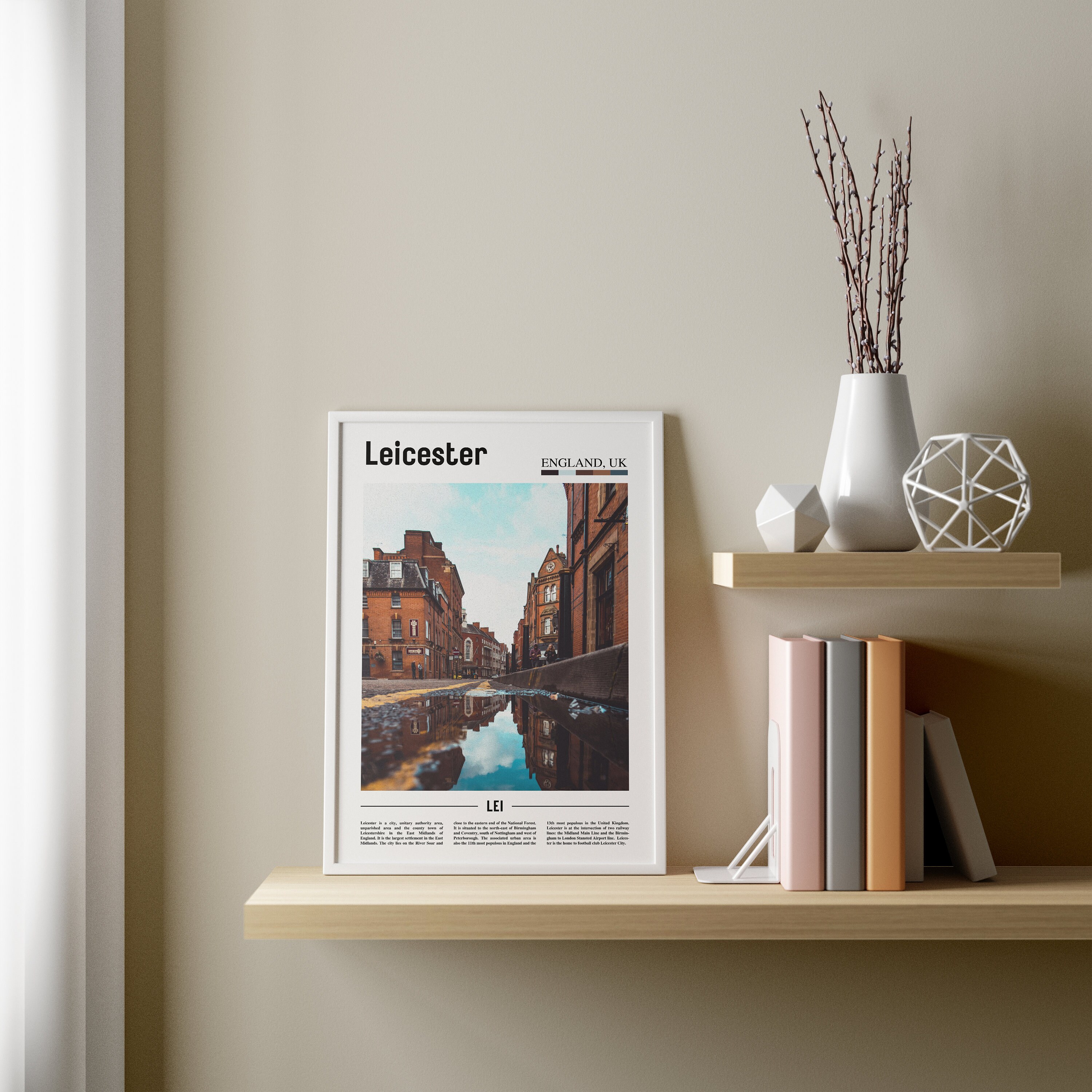 Leicester Print Leicester Poster Leicester Wall Art - Etsy France