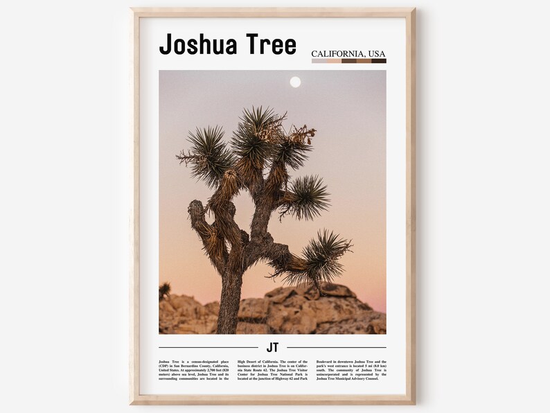 Joshua Tree Poster, Joshua Tree Print, Joshua Tree Wall Art, Minimal ...