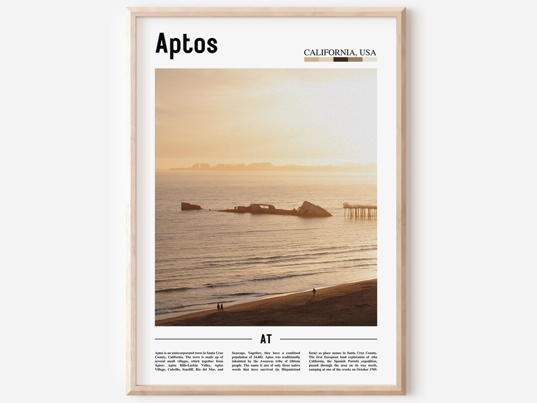Aptos Print, Aptos Poster, Aptos Wall Art, Minimal Travel Print ...