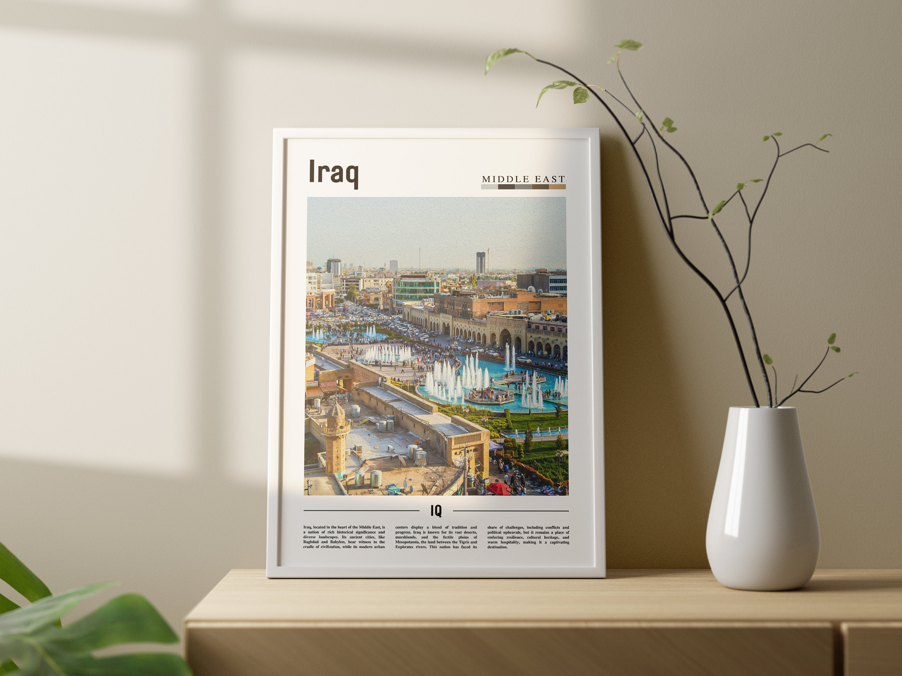 Iraq Poster, Iraq Print, Iraq Wall Art, Minimal Travel Print, Travel ...