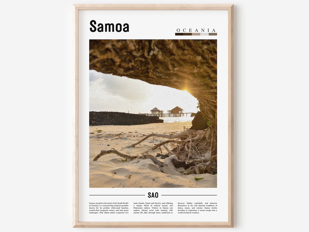 Samoa Poster, Samoa Print, Samoa Wall Art, Minimal Travel Print, Travel ...