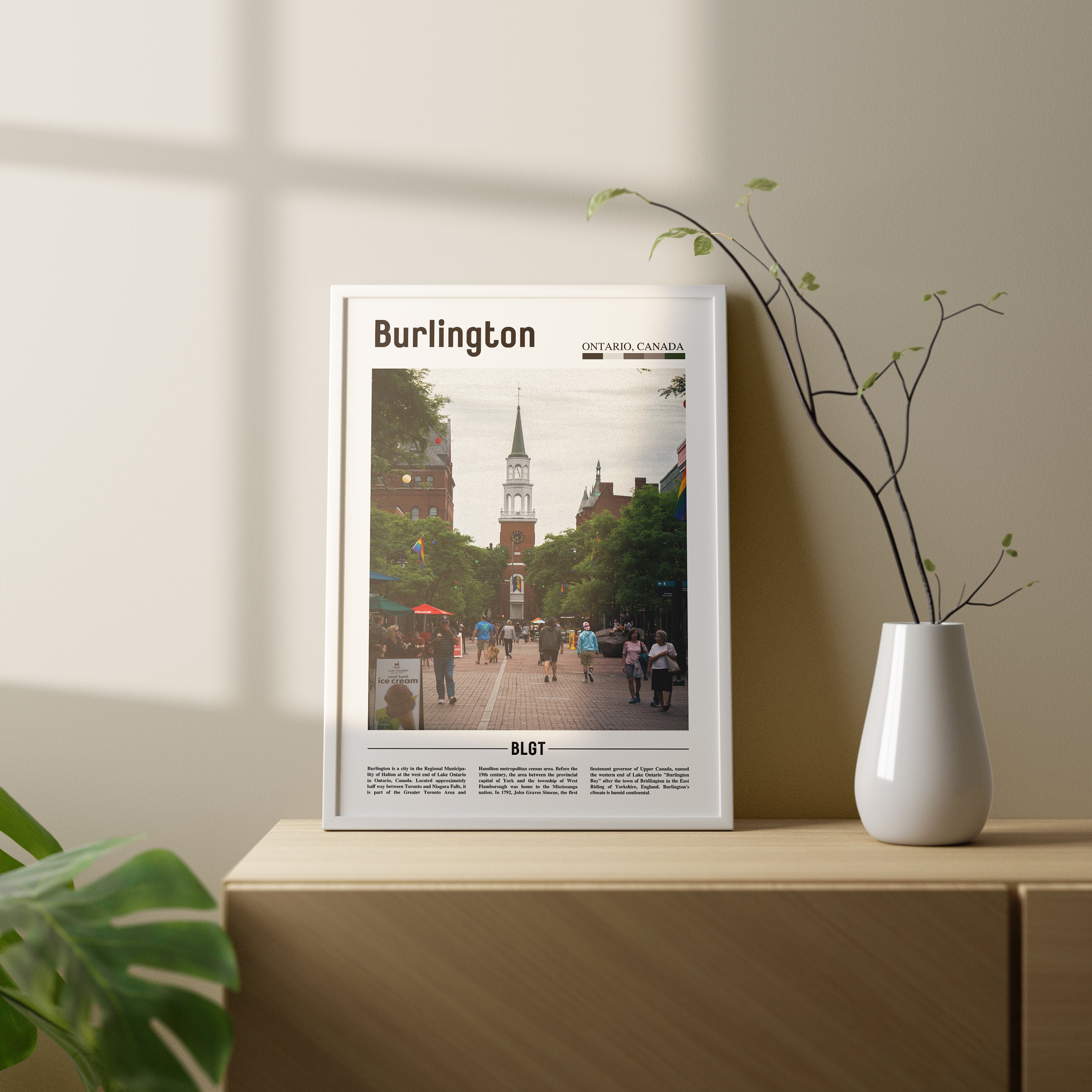 Burlington Print Burlington Poster Burlington Wall Art - Etsy