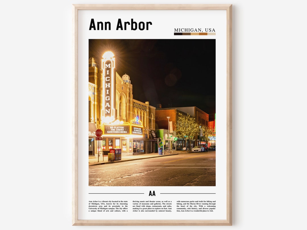 Ann Arbor Poster, Ann Arbor Print, Ann Arbor Wall Art, United States ...