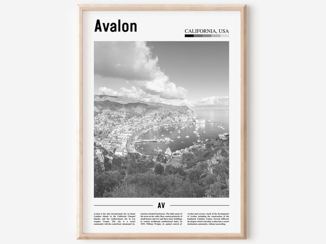 Avalon Print Black and White, Avalon Poster, Avalon Wall Art, Travel ...