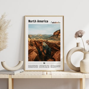 North America Poster, North America Print, North America Wall Art ...